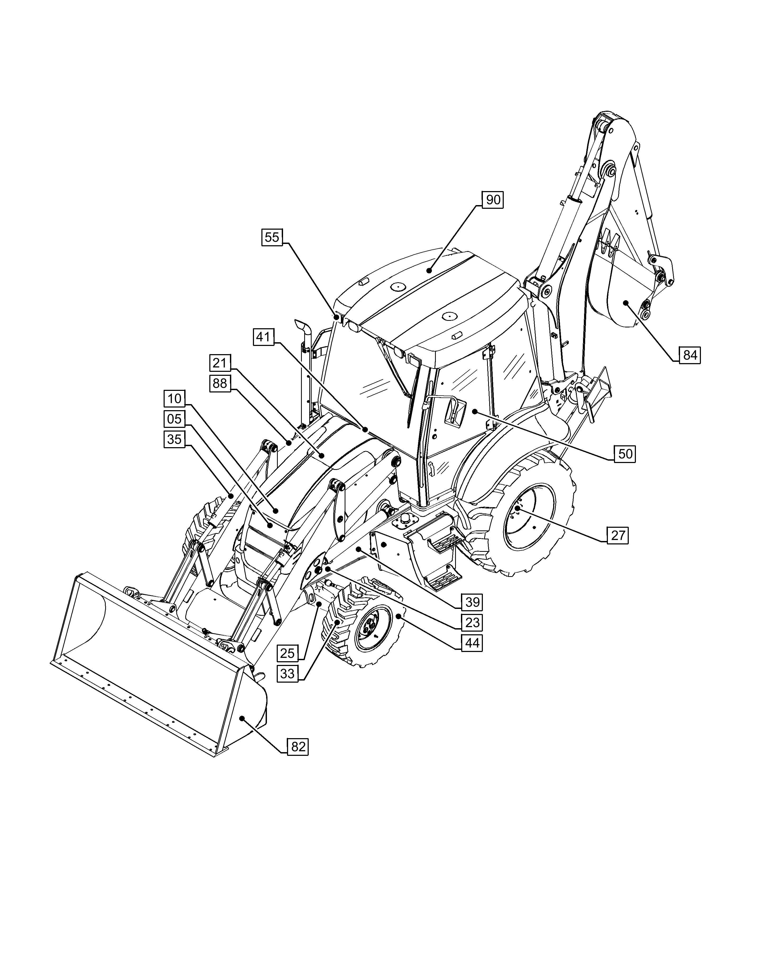 New Holland B95CTC - BACKHOE LOADER, CENTER PIVOT, TOOL CARRIER, 4WD ...
