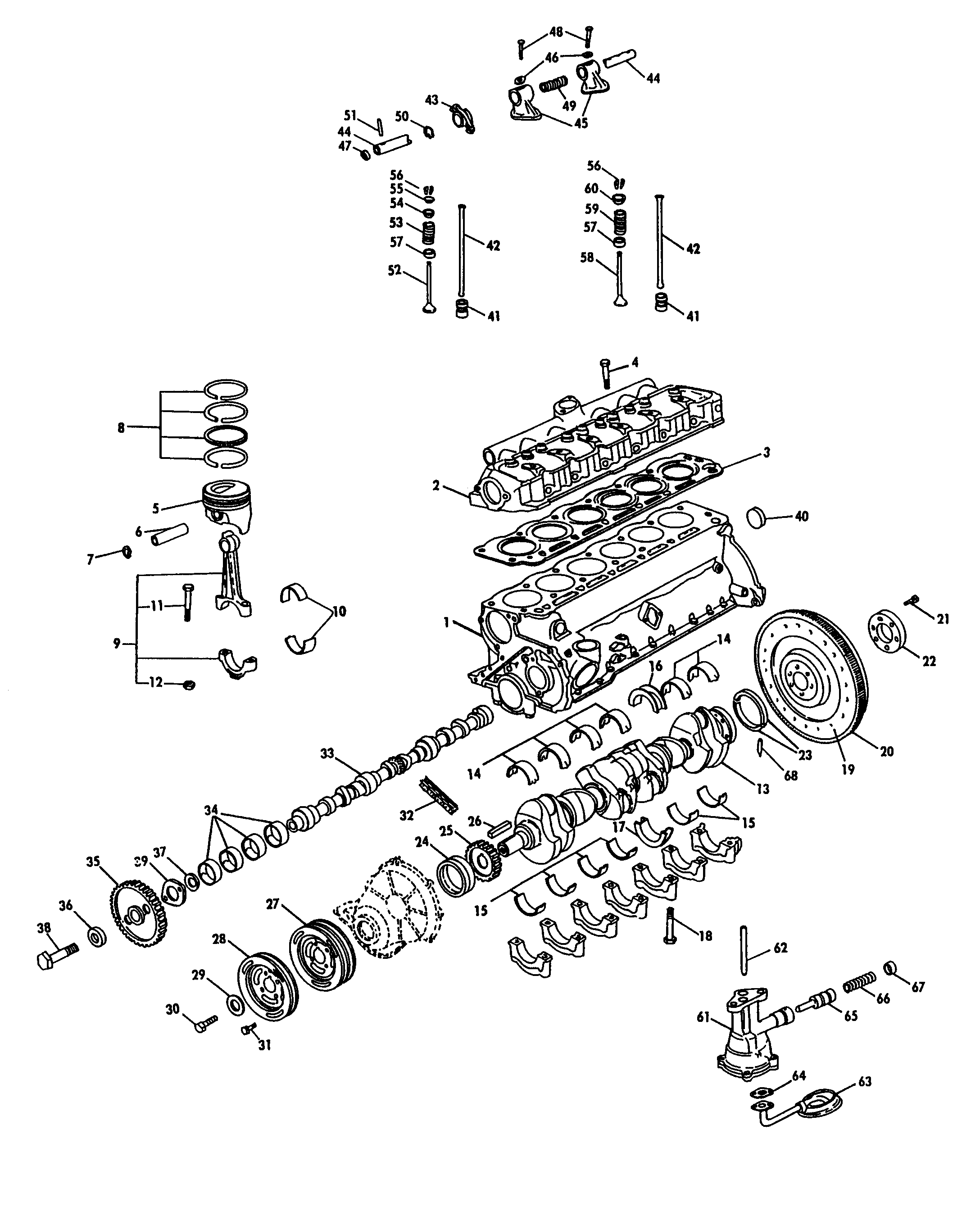New Holland 200 - FORD 6 CYL GAS ENGINE(01/64 - 12/85) Parts Diagrams