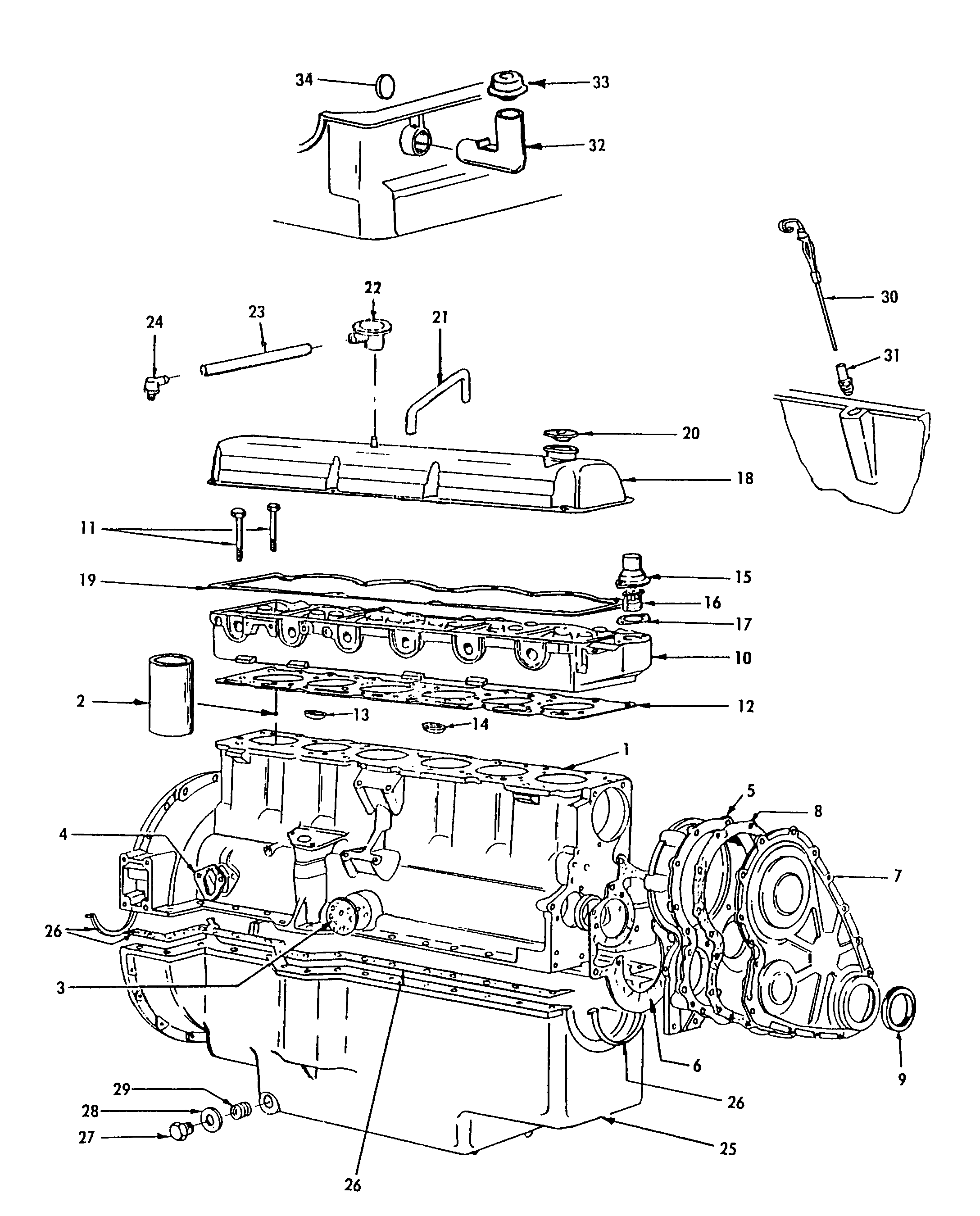 New Holland 2704C - 6 CYL DIESEL ENGINE(01/65 - 12/78) Parts Diagrams