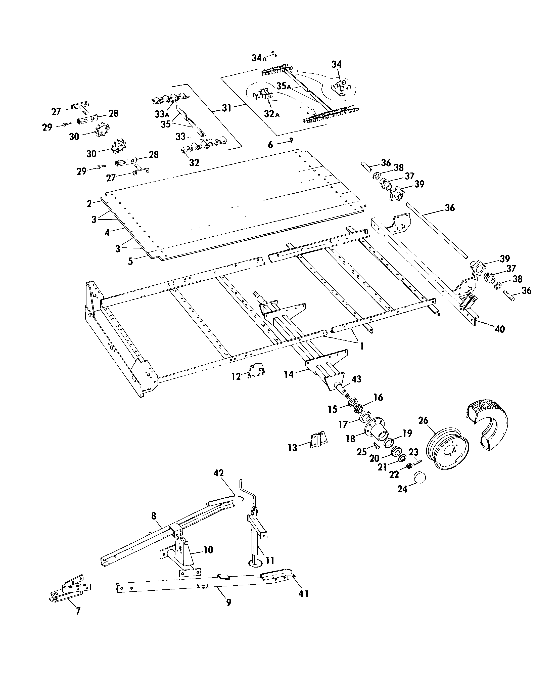 New Holland 328 - NH BOX MANURE SPREADER(07/72 - 07/78) Parts Diagrams