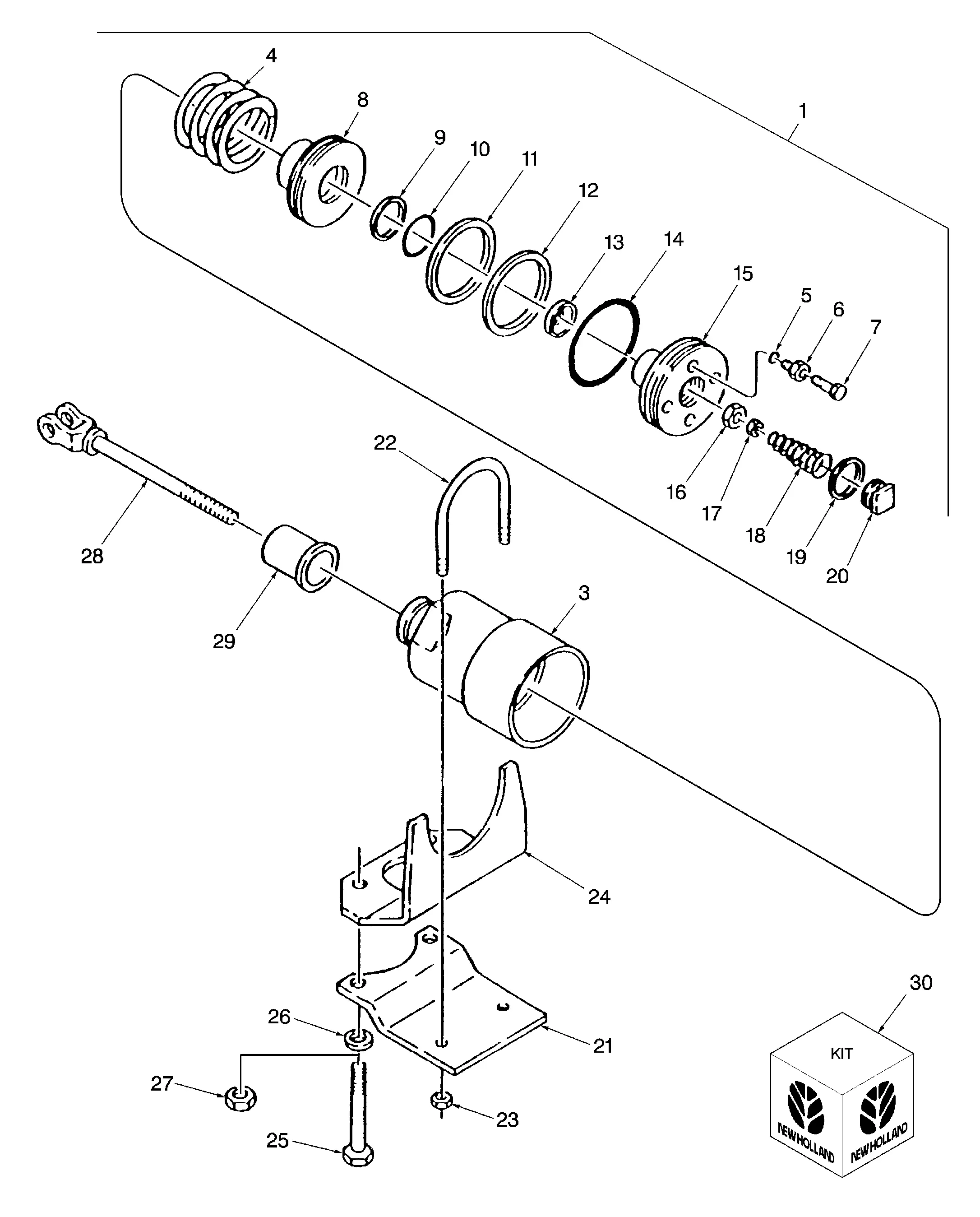 New Holland D65 - EXTERNAL BRAKES(01/99 - 12/10) Parts Diagrams