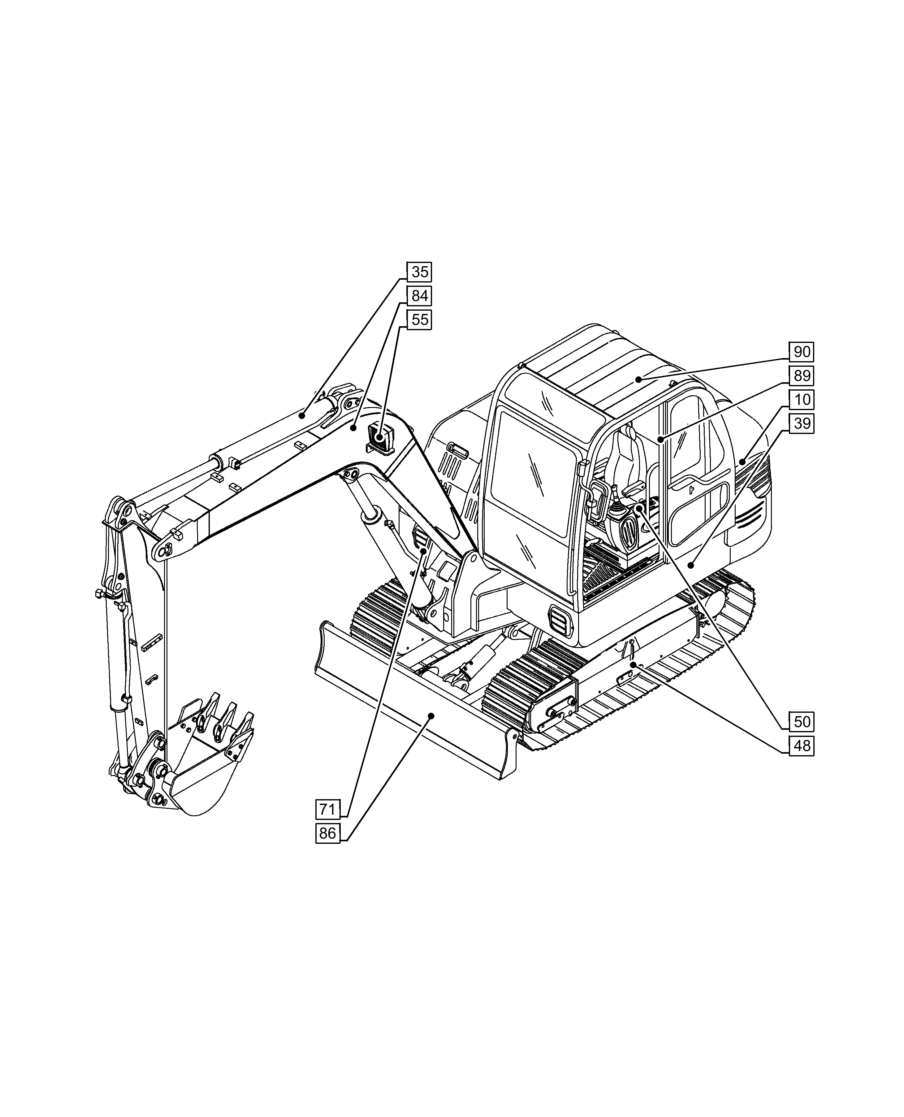 New Holland E60C - MINI CRAWLER EXCAVATOR, CAB - TIER 4(11/16 - ) Parts ...