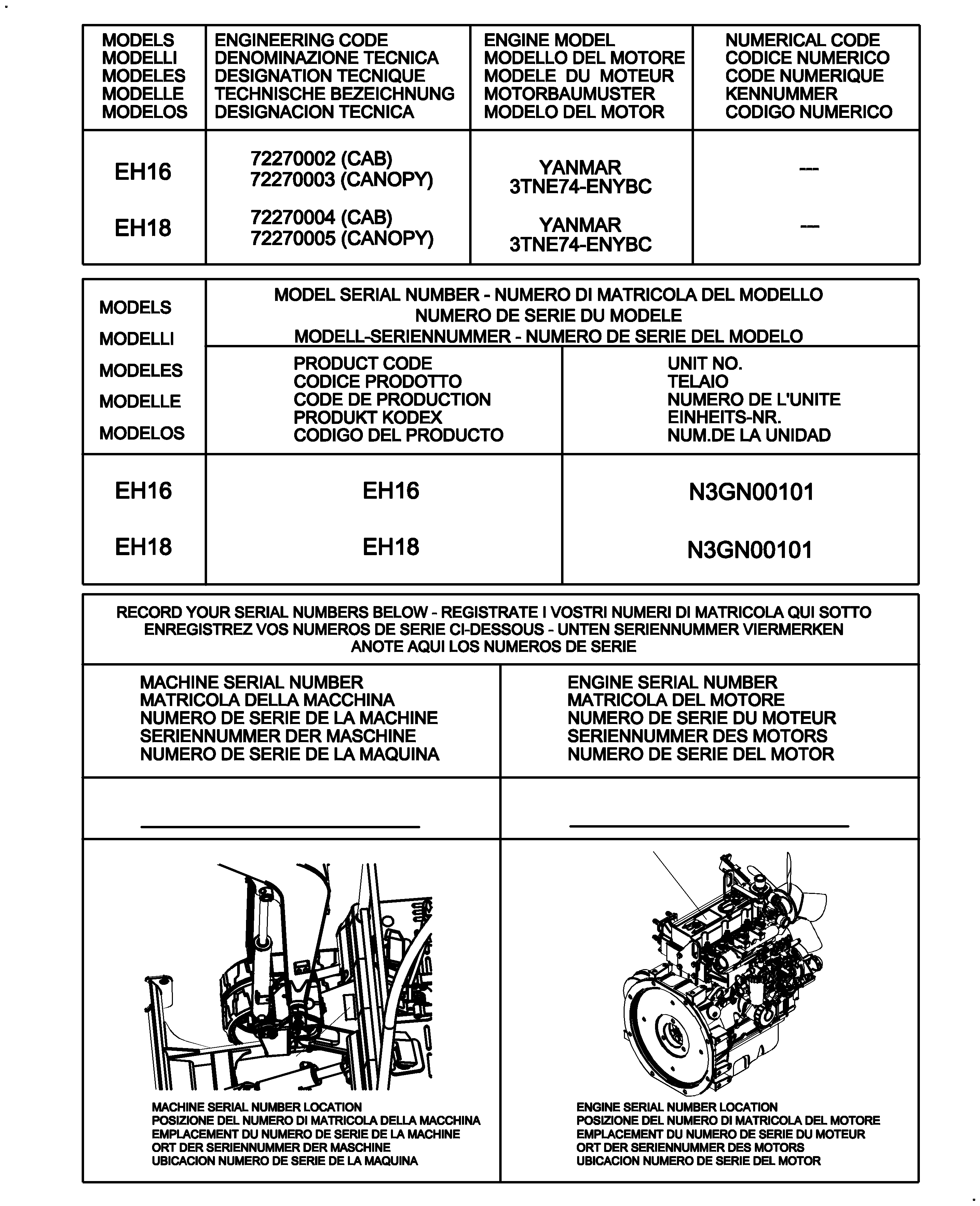 New Holland EH18 - MINI CRAWLER EXCAVATOR - BTW PW11-30001 - PW12-40000 ...