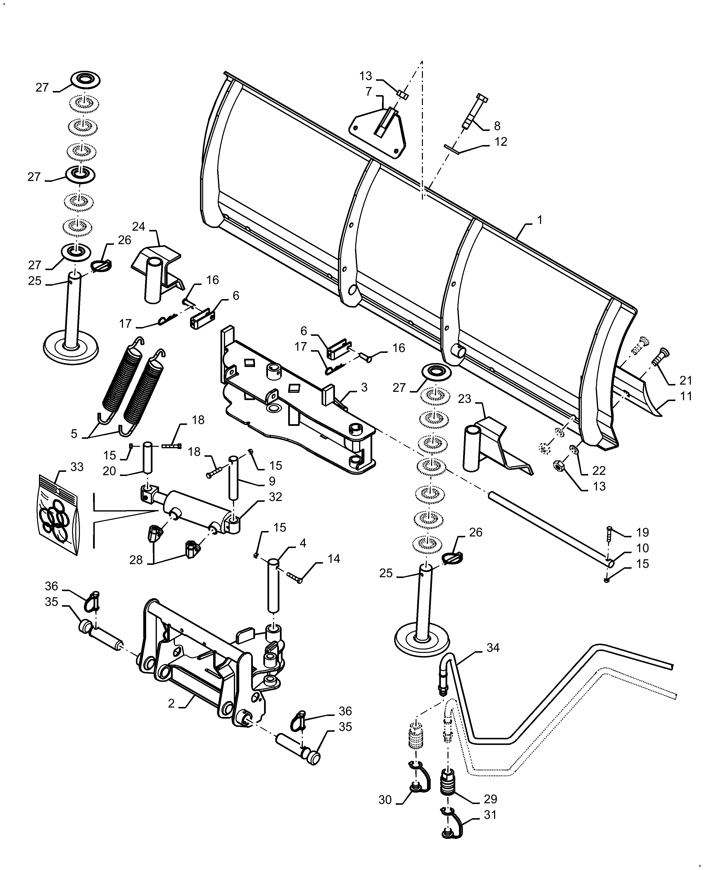 New Holland 60RBH - FRONT BLADE(02/19 - ) Parts Diagrams
