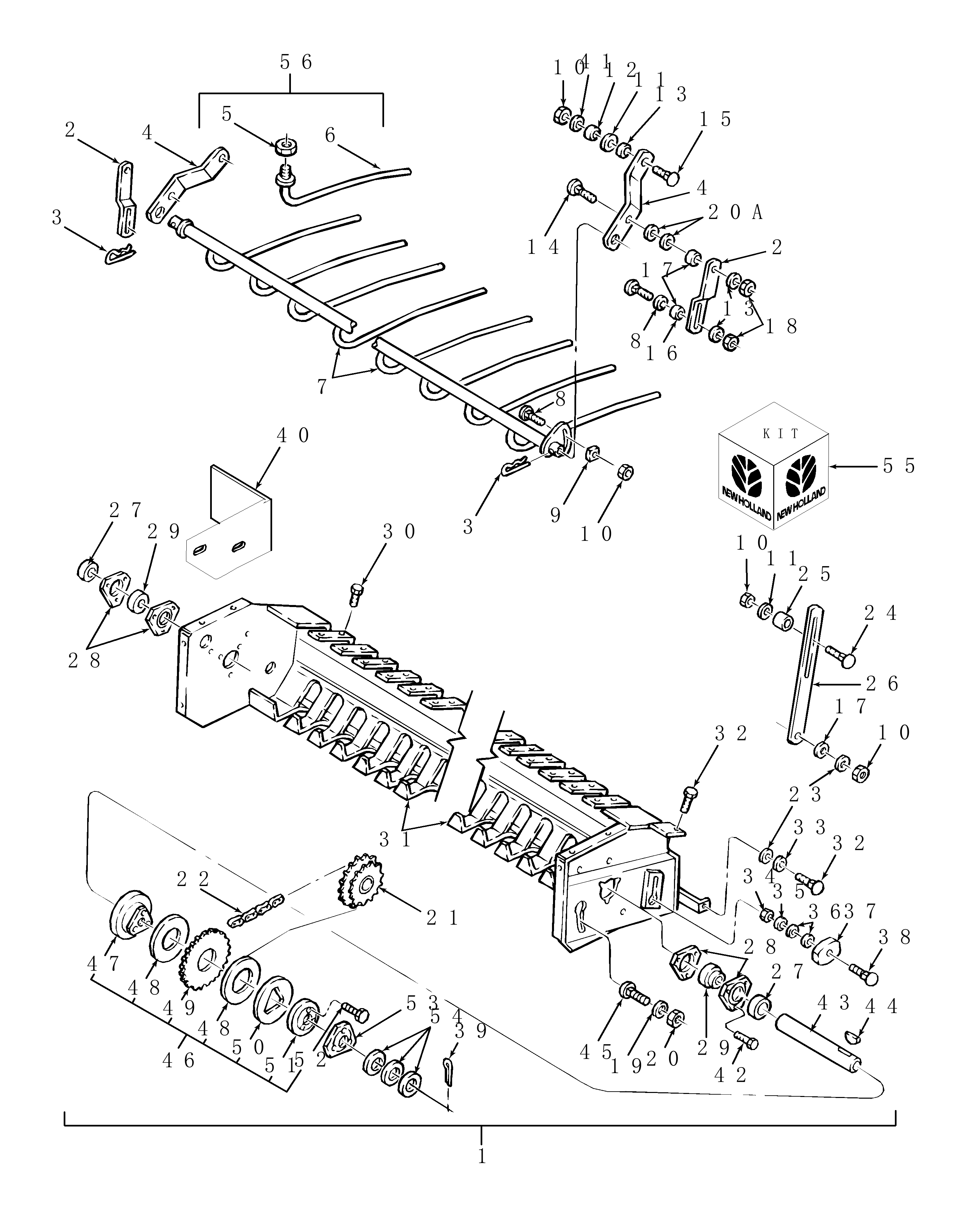 New Holland 644 - NH ROUND BALER(09/95 - 09/98) Parts Diagrams