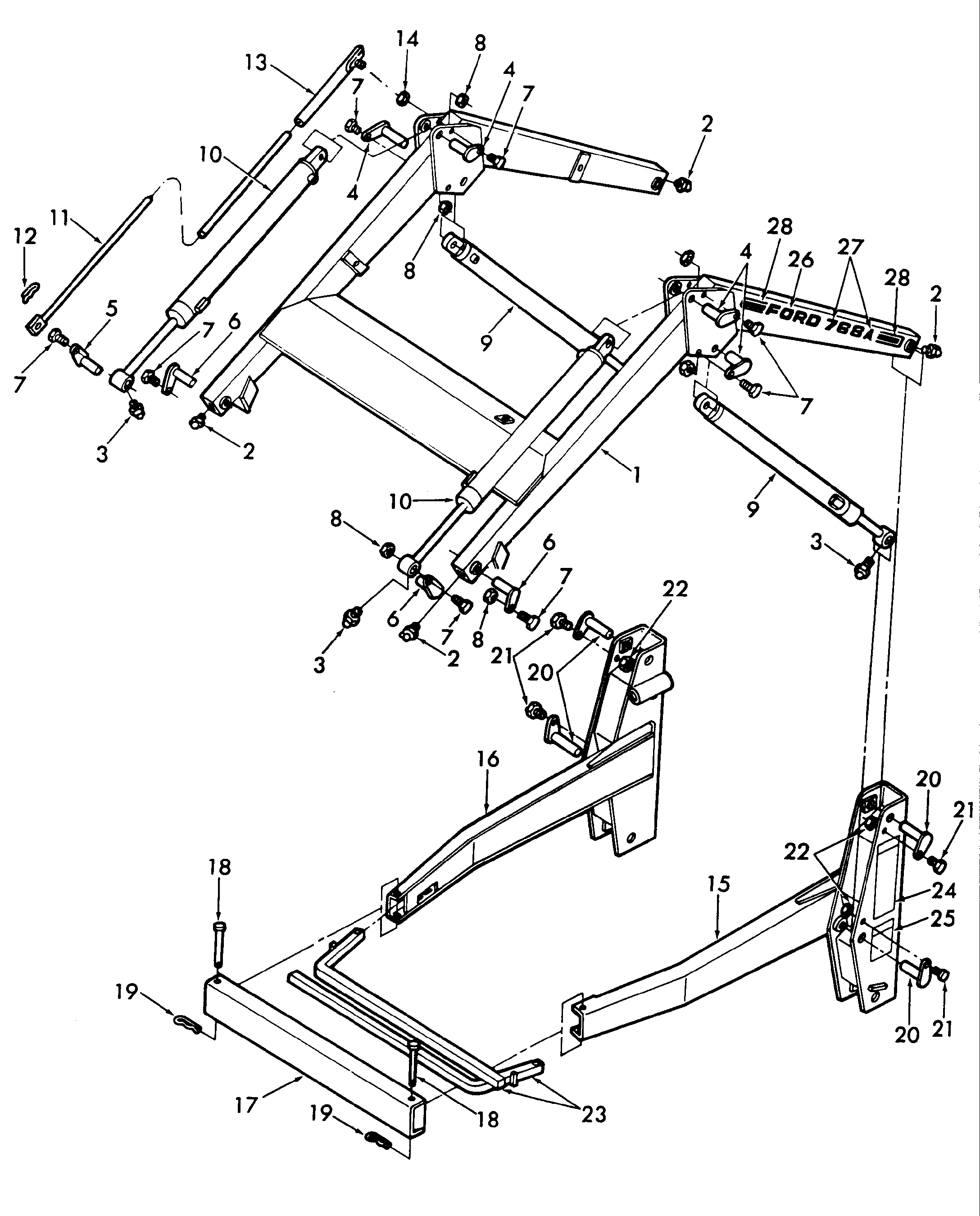 New Holland 768B-SERIES - FORD LOADER(01/83 - 12/88) Parts Diagrams