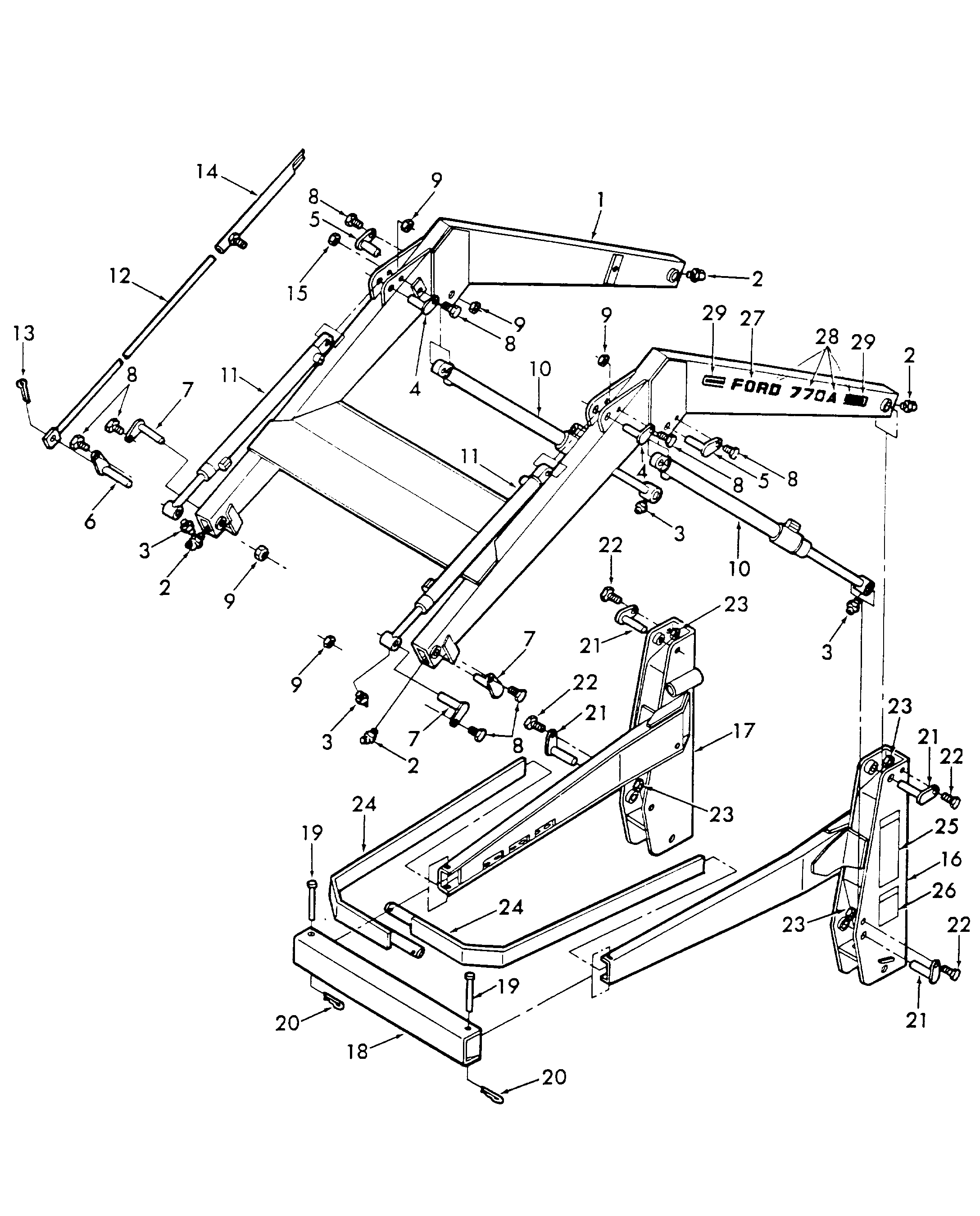 New Holland 770B-SERIES - FORD LOADER(01/83 - 12/88) Parts Diagrams