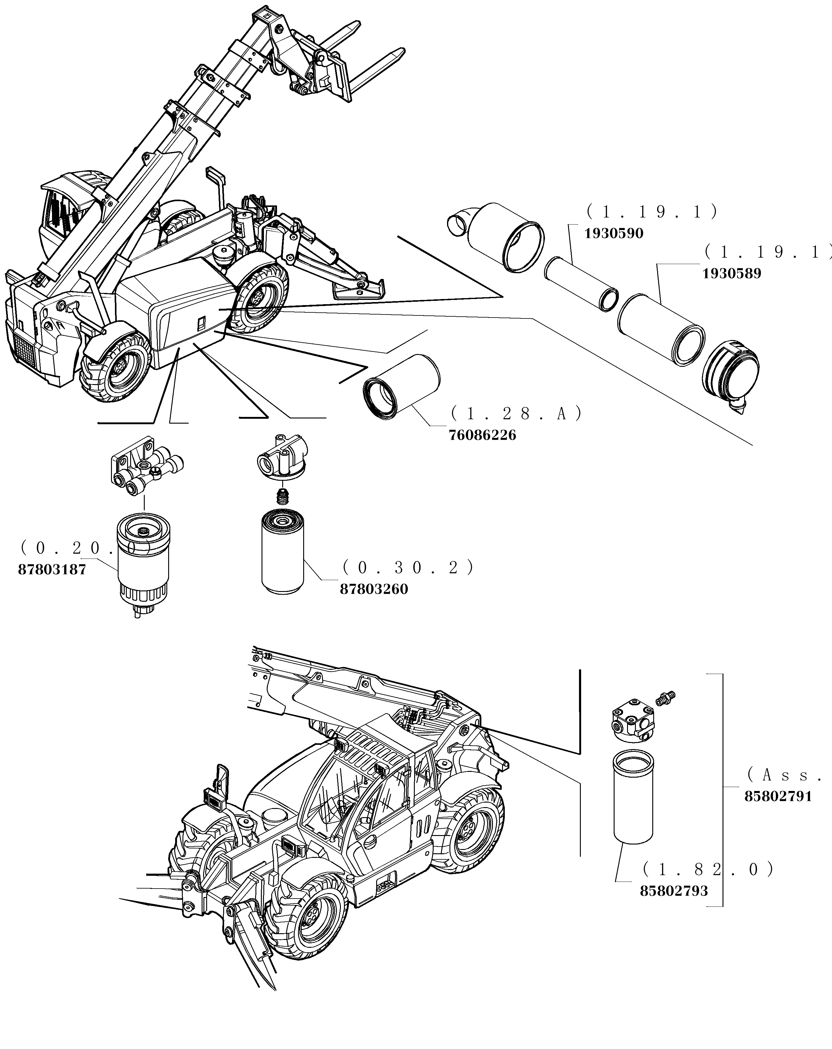 New Holland LM1340 - TELEHANDLER(06/02 - 12/10) Parts Diagrams
