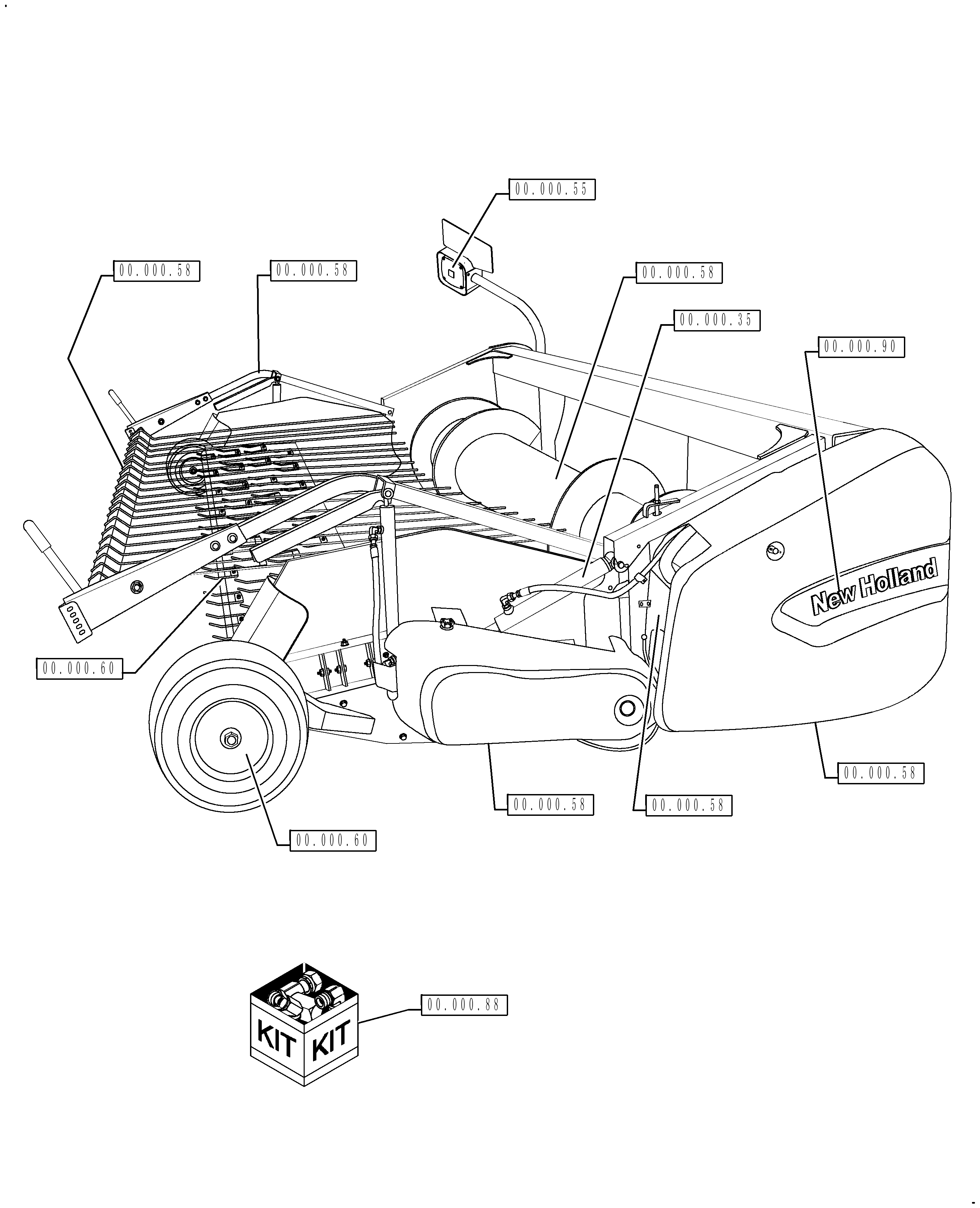 New Holland 790CP - PICKUP HEADER(06/10 - ) Parts Diagrams