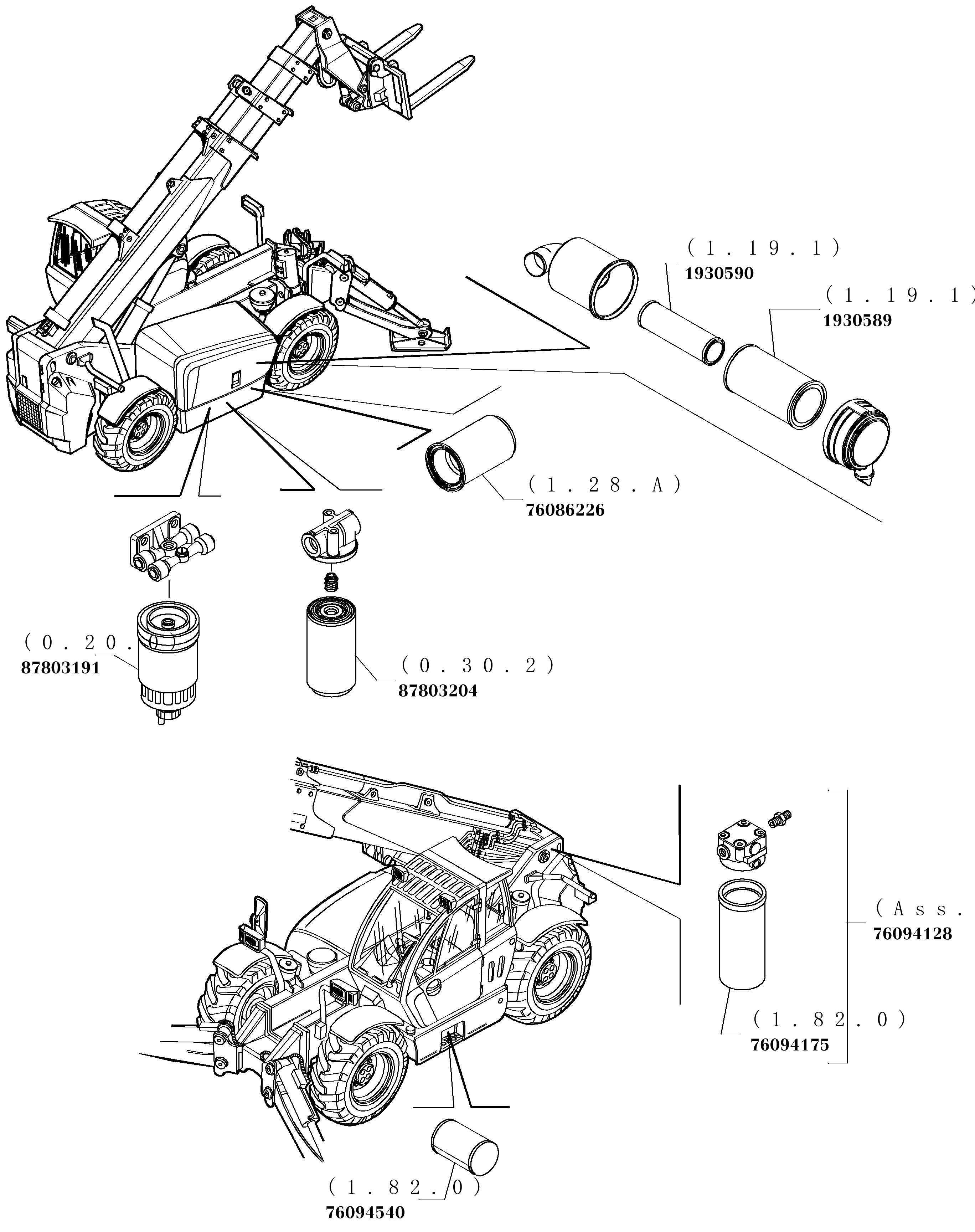 New Holland T13 - FIAT KOBELCO TELEHANDLER(02/03 - 12/04) Parts Diagrams
