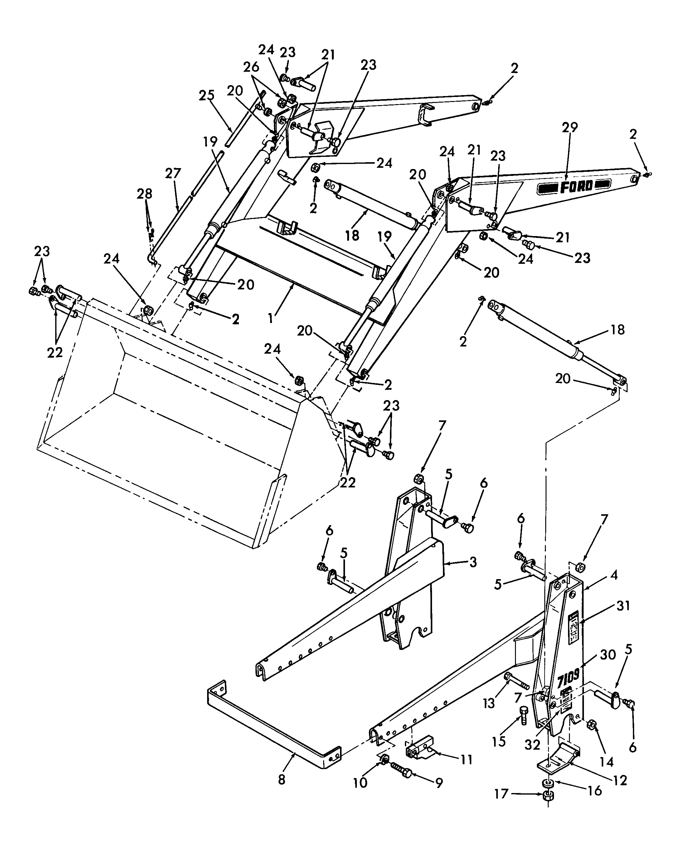New Holland 9616231 - 7109 SERIES FORD QUICK ATTACH LOADER(01/88 - 12/ ...