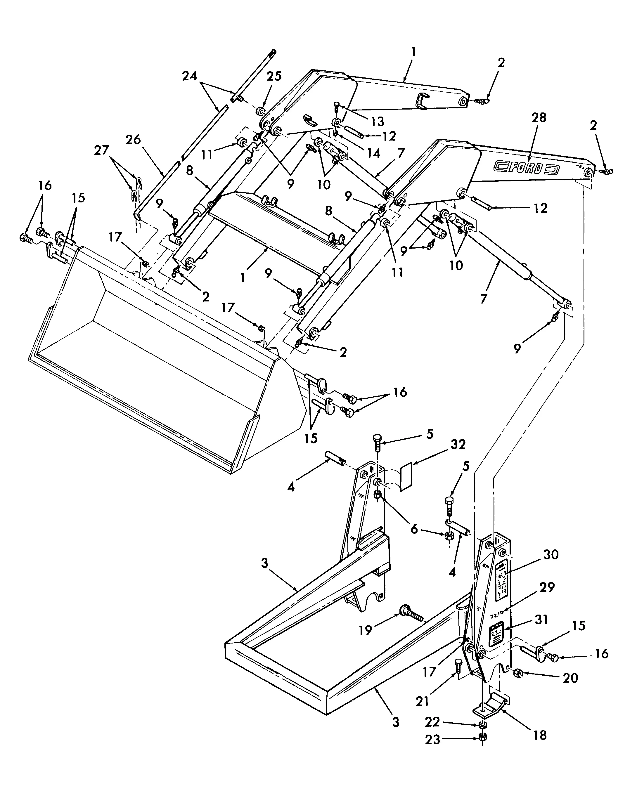 New Holland 9843738 - FORD 7210 SERIES QUICK-ATTACH LOADER(03/92 - 12/ ...