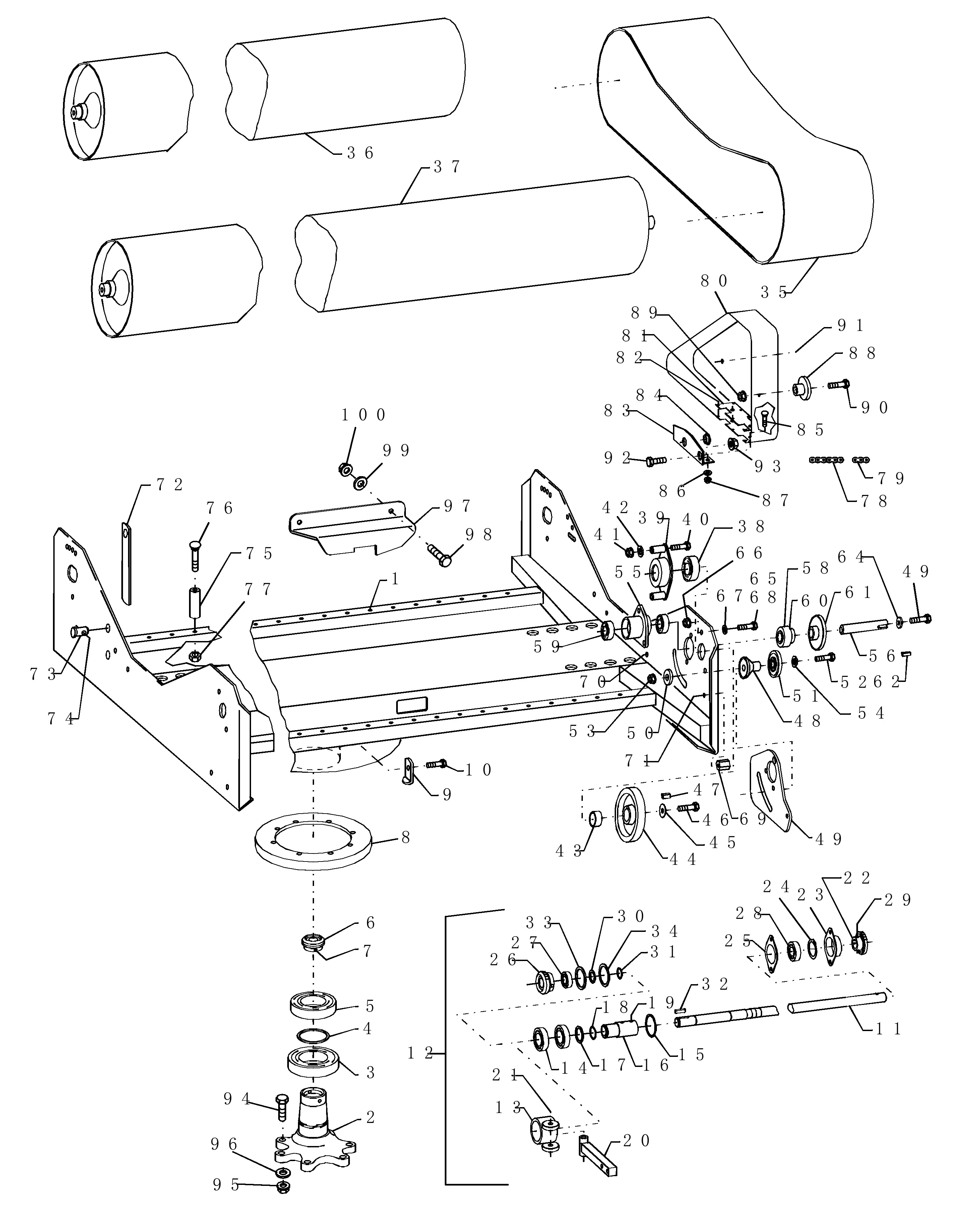 New Holland B37P - NH BALE WRAPPER(12/98 - 12/04) Parts Diagrams