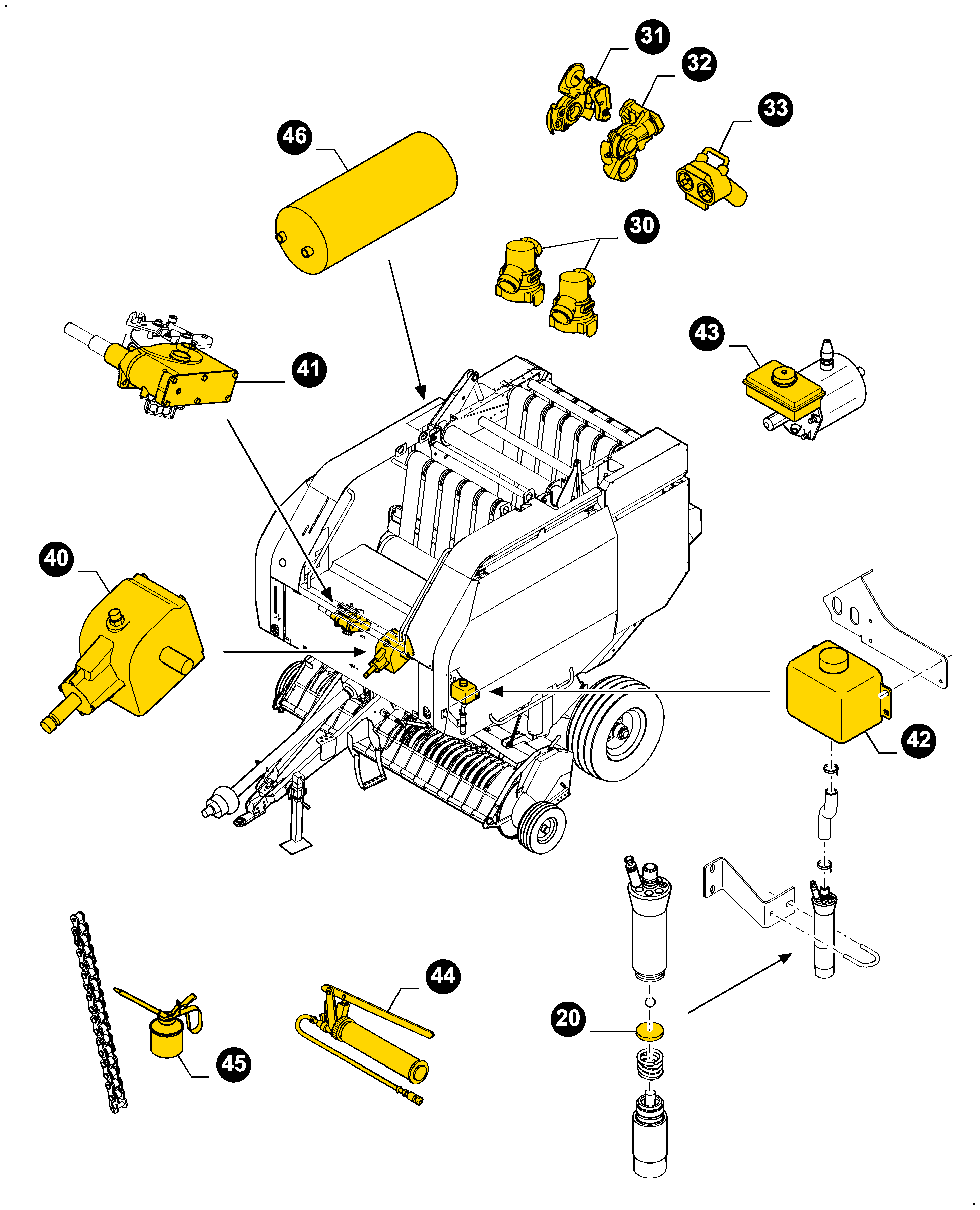 New Holland BR7070 - NH ROUND BALER(07/07 - 02/14) Parts Diagrams