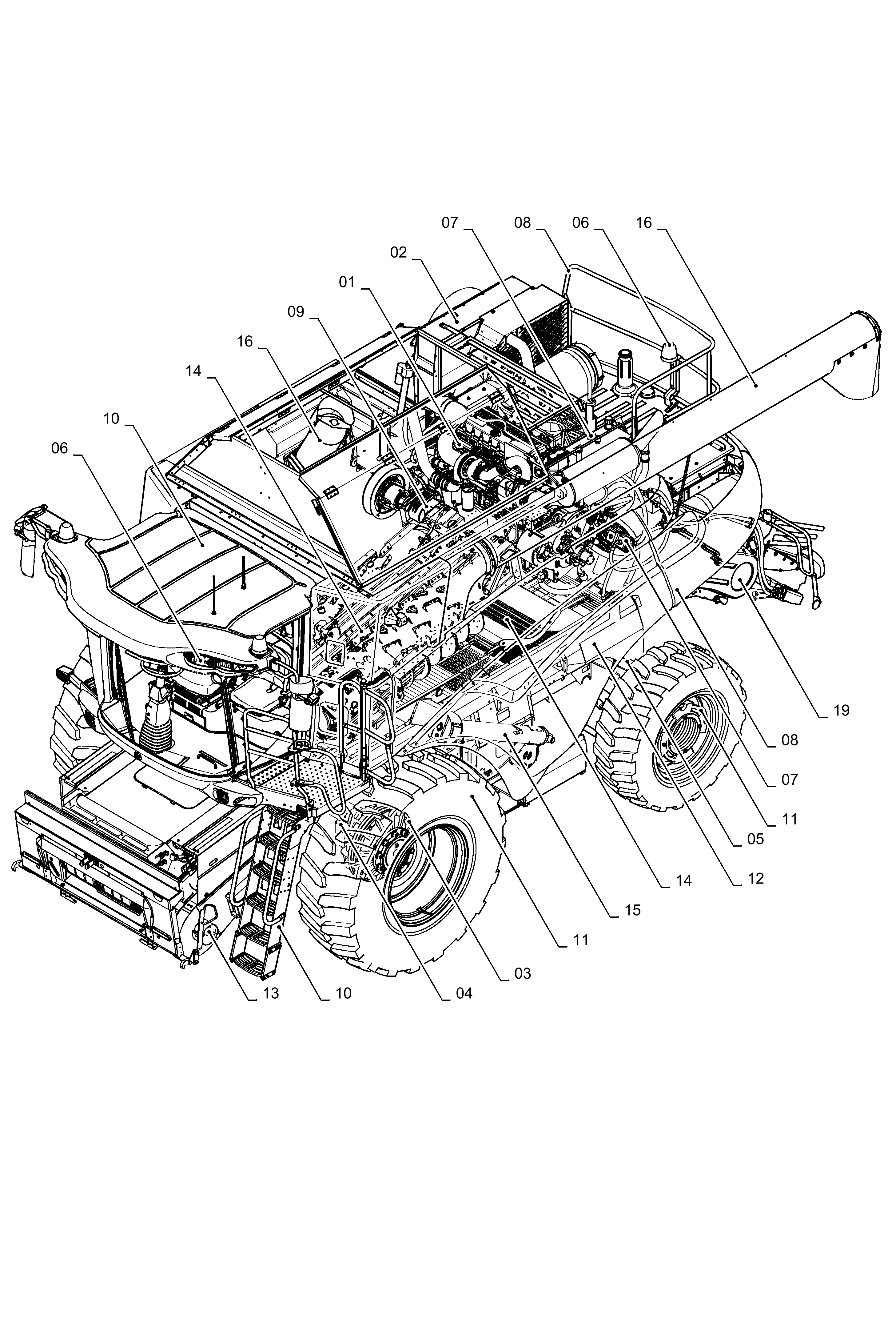 New Holland CR9080 - ELEVATION COMBINE(10/07 - 12/11) Parts Diagrams