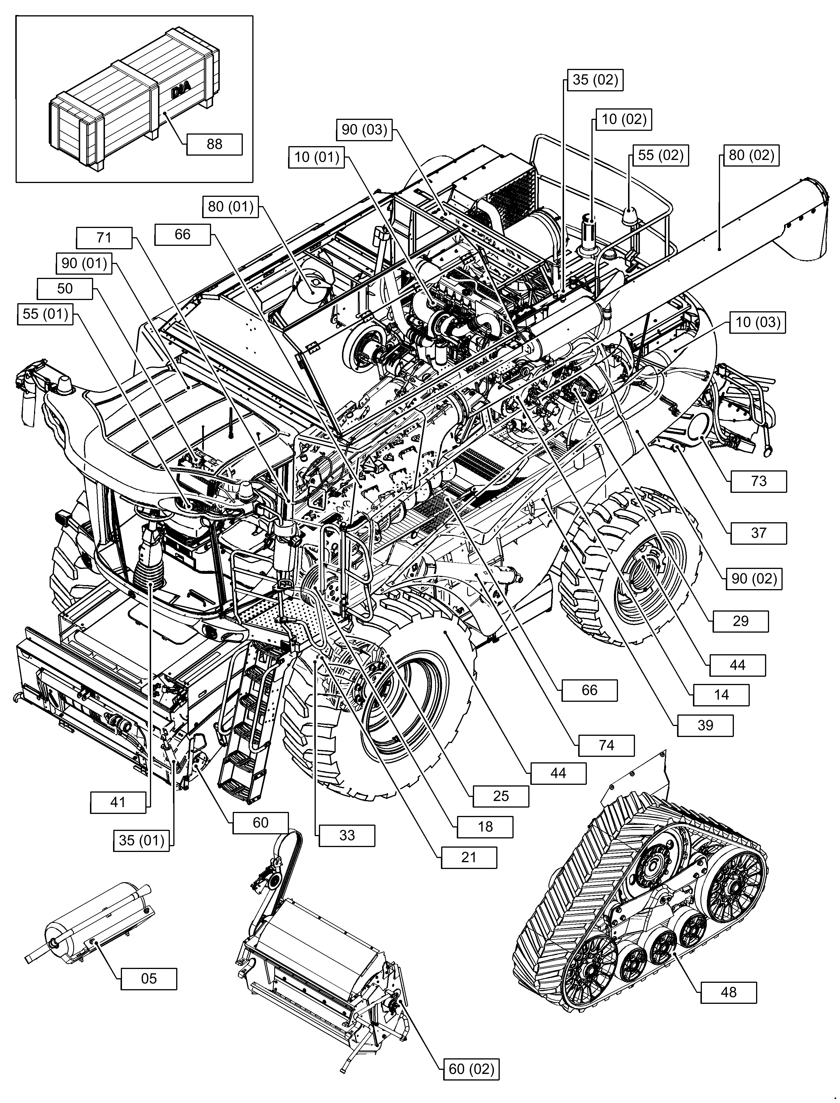 New Holland CR9080 TR3 - COMBINE, TRACKS - TIER 3(12/11 - 07/13) Parts ...