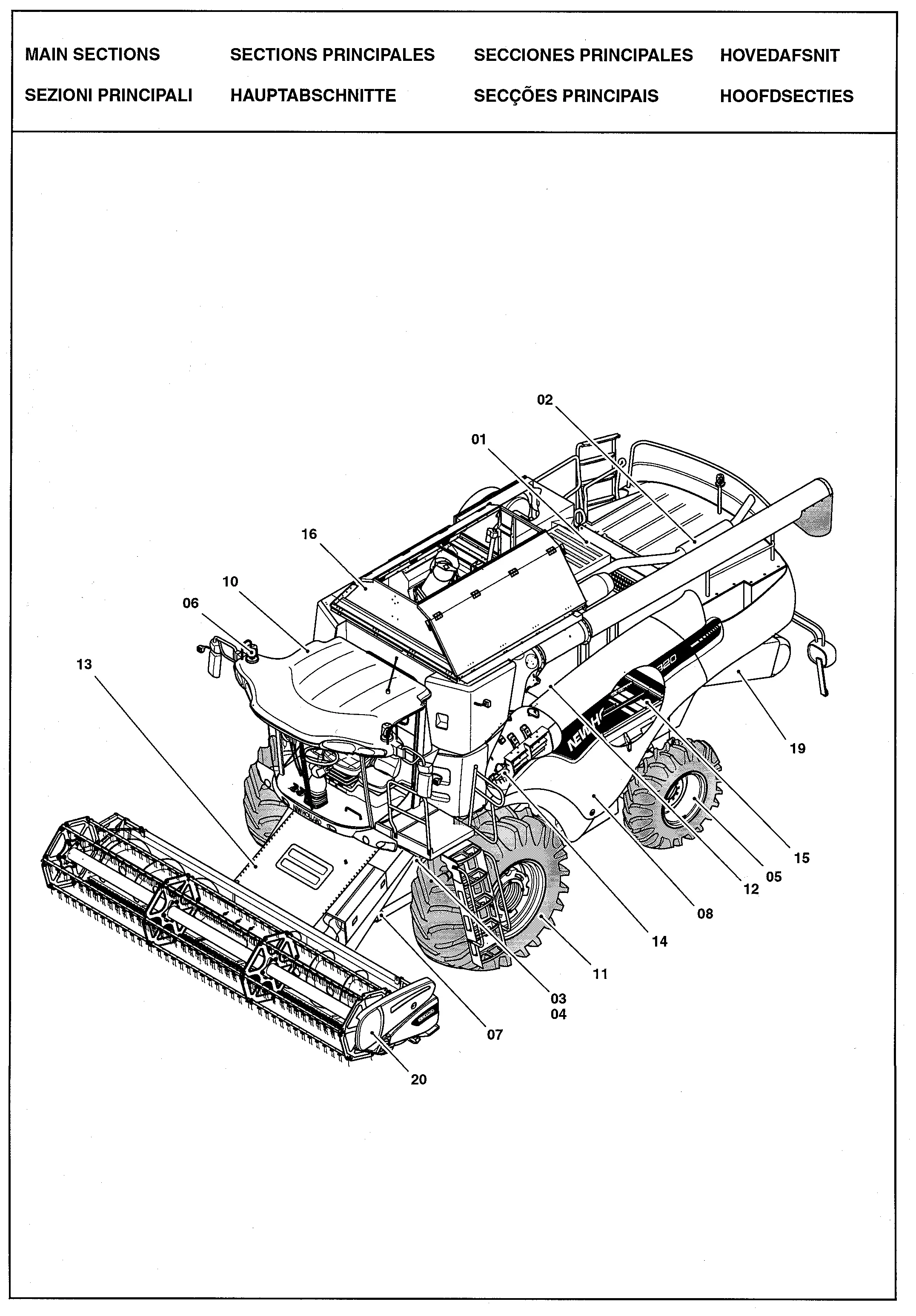 New Holland CR920 - COMBINE - BASE UNIT(10/01 - 12/06) Parts Diagrams