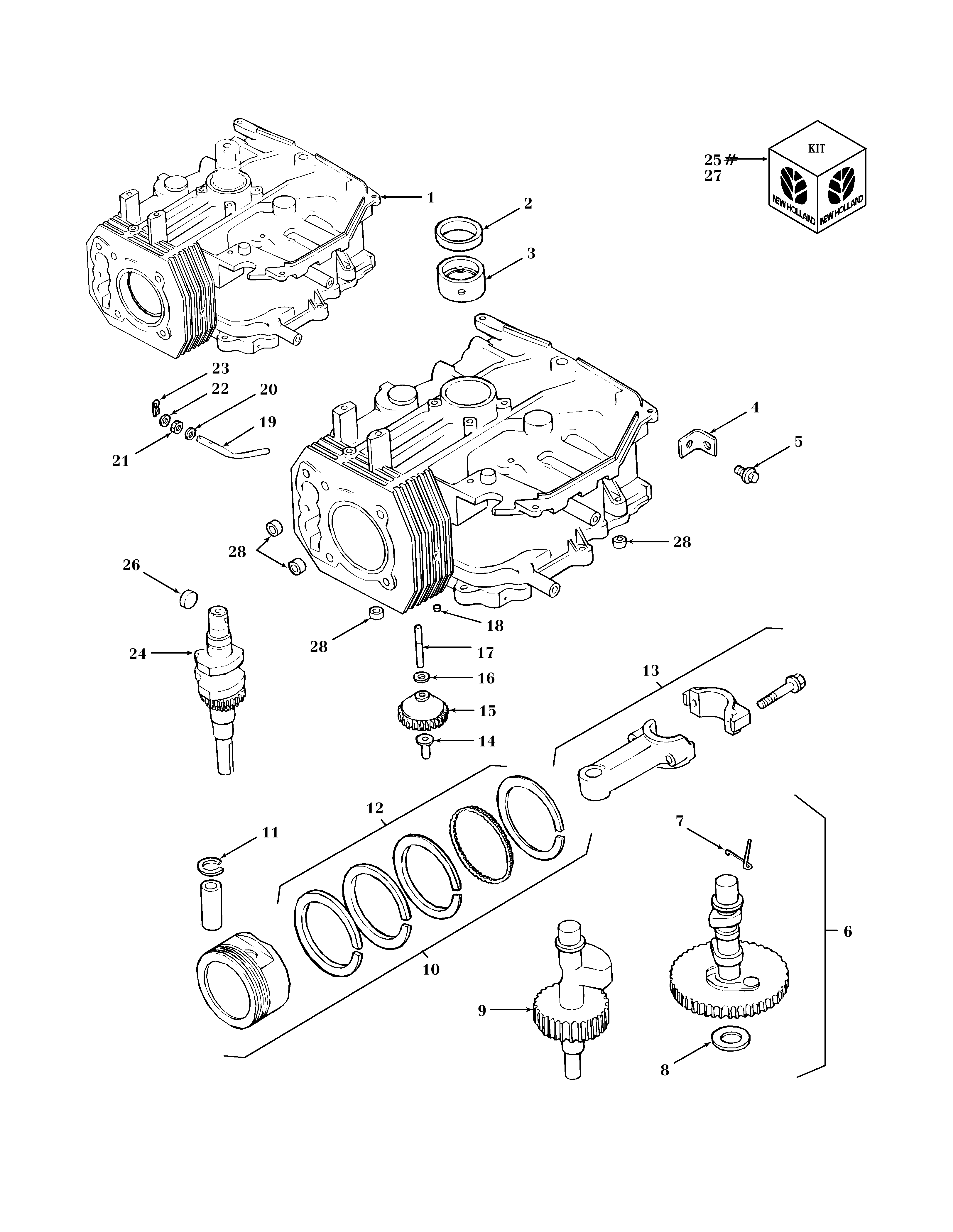 New Holland CV15S-41602 - 14HP KOHLER ENGINE(01/91 - 12/09) Parts Diagrams