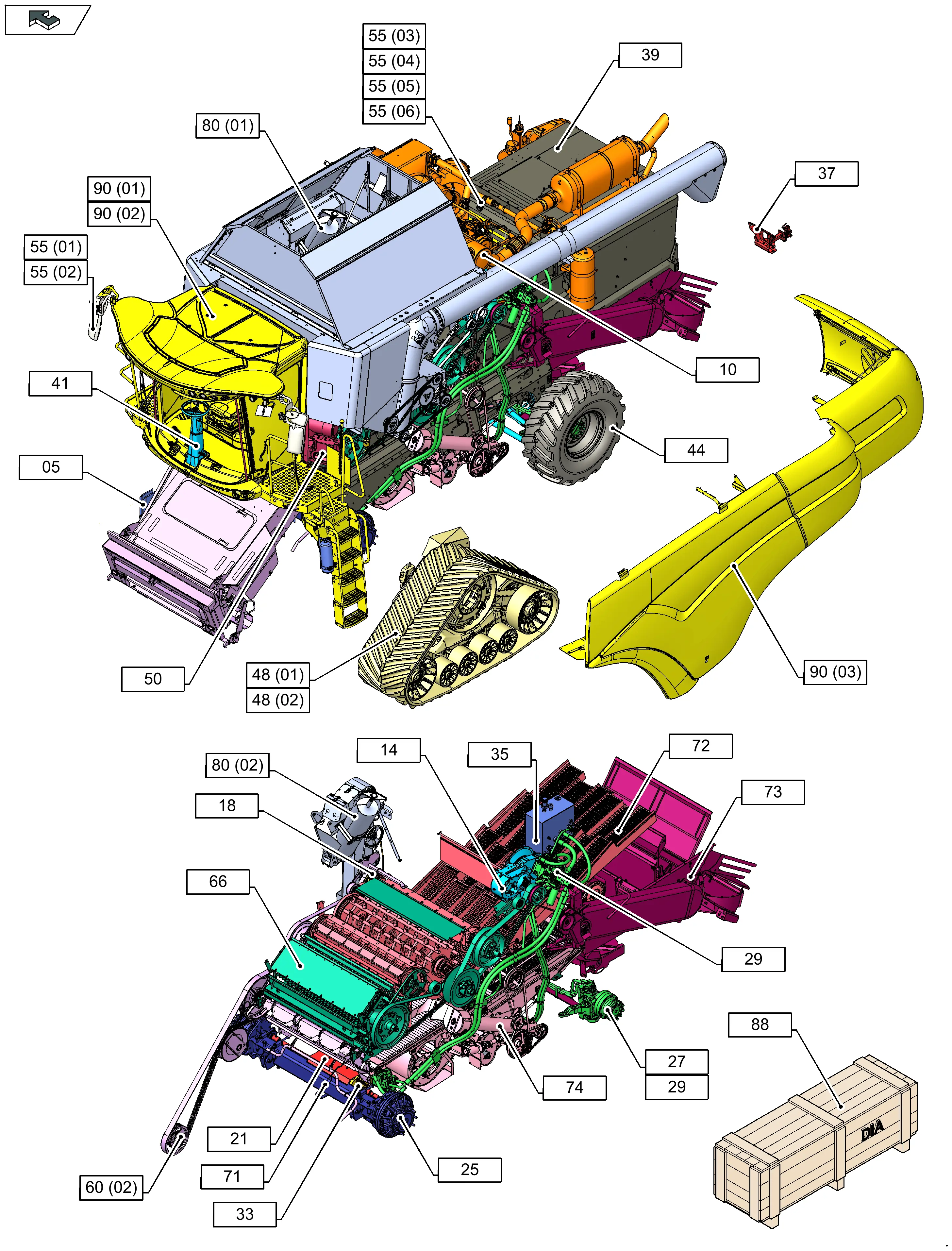 New Holland CX8.90 TRA5 - COMBINE, TRACK - TIER 5 (NAFTA)(01/19 ...