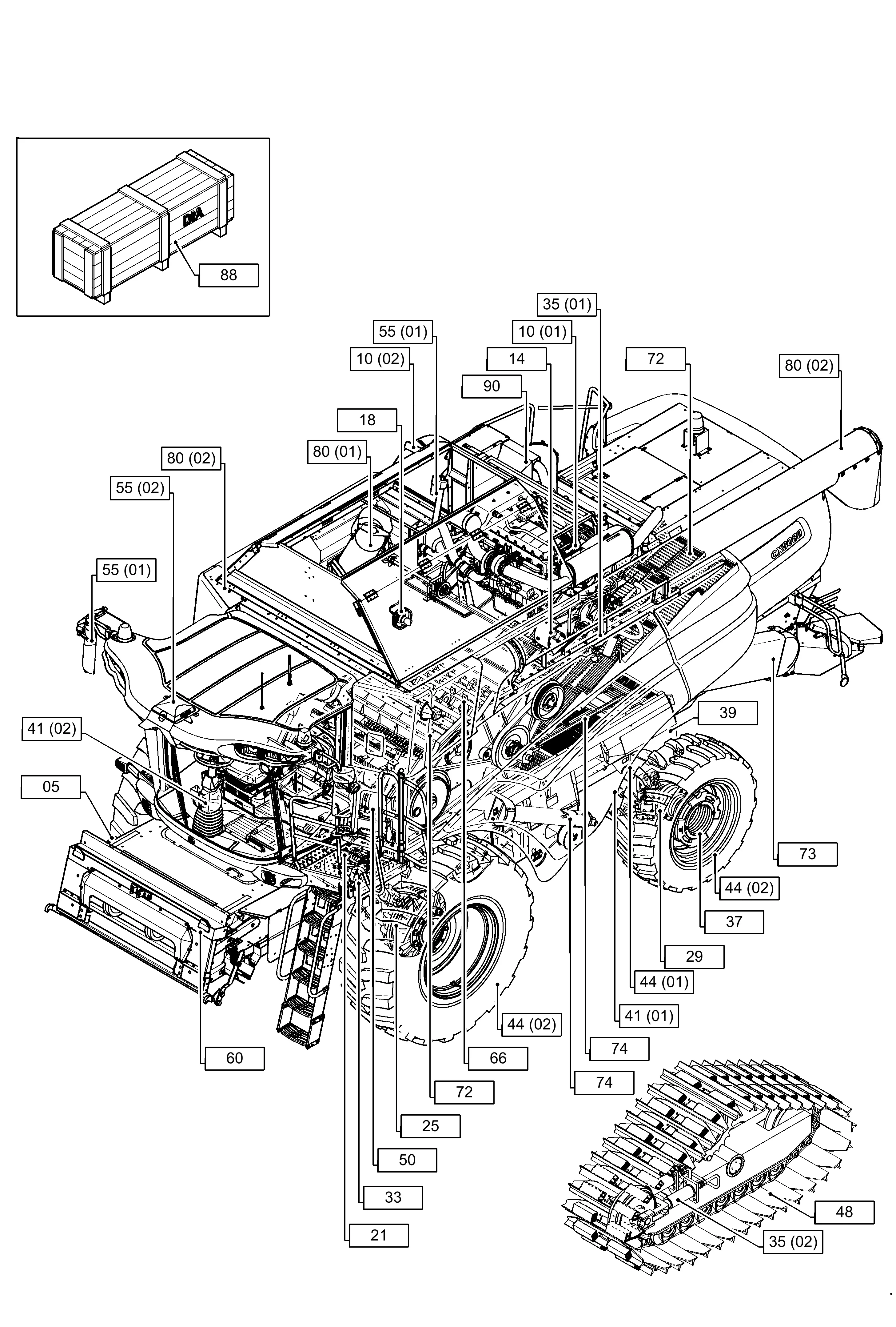 New Holland CX8070 A4 - D782, NA VERSION TIER4 COMBINES(04/11 - 05/12 ...