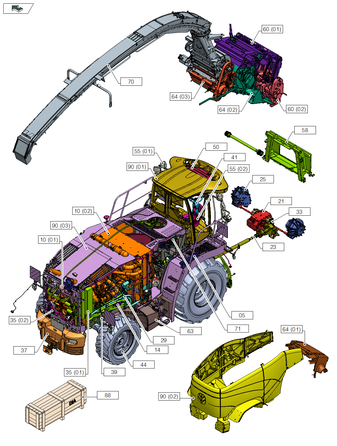 New Holland FR450 A4 - FORAGE HARVESTER(09/12 - 12/15) Parts Diagrams