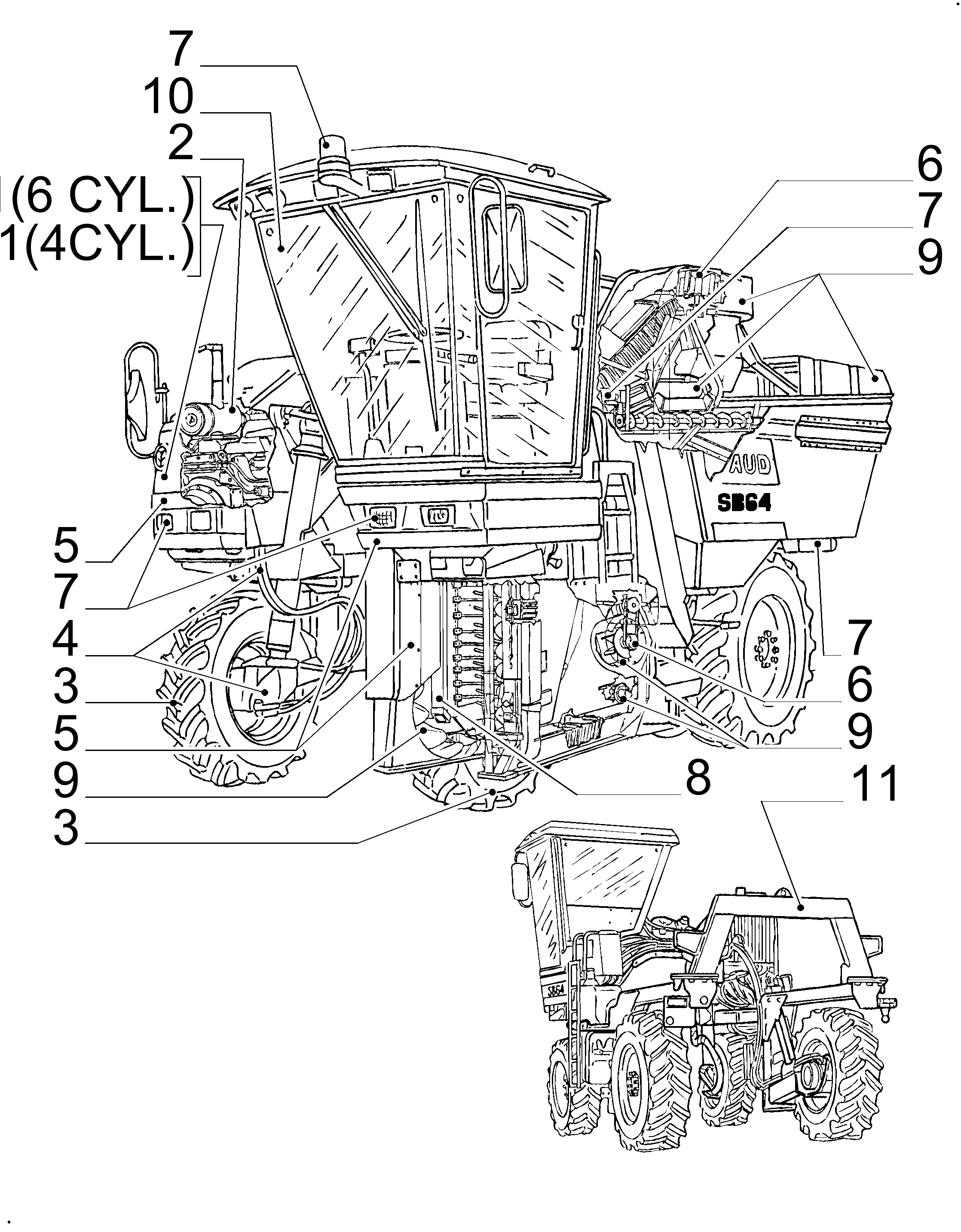 New Holland SB60 - BRAUD GRAPE HARVESTER NG - BASE UNIT(07/96 - 12/03 ...