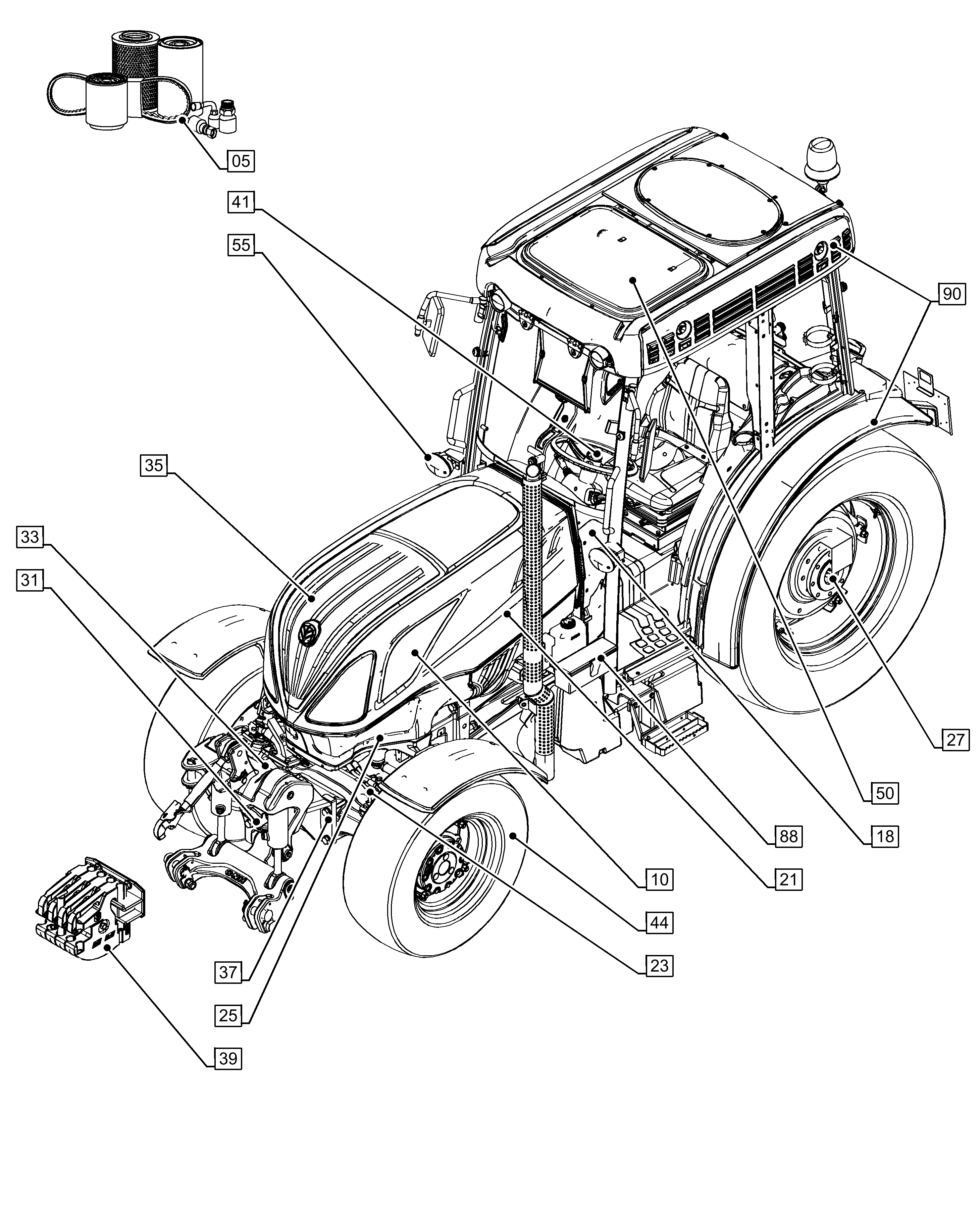 New Holland T4.100V - SPECIAL TRACTOR - L/CAB - TIER 4A(09/16 - 05/17 ...