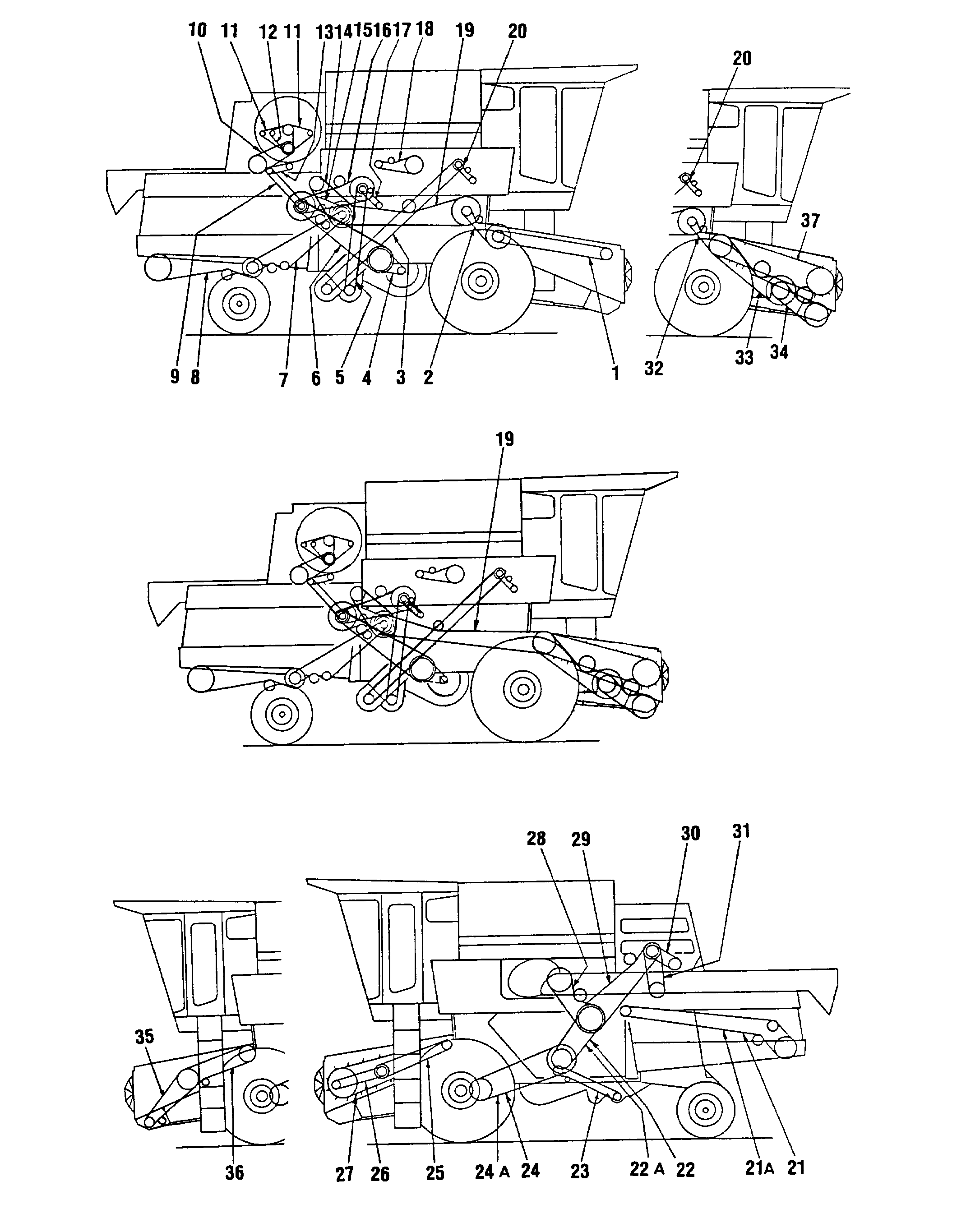 New Holland TR85 - TWIN ROTOR COMBINE(07/79 - 07/84) Parts Diagrams