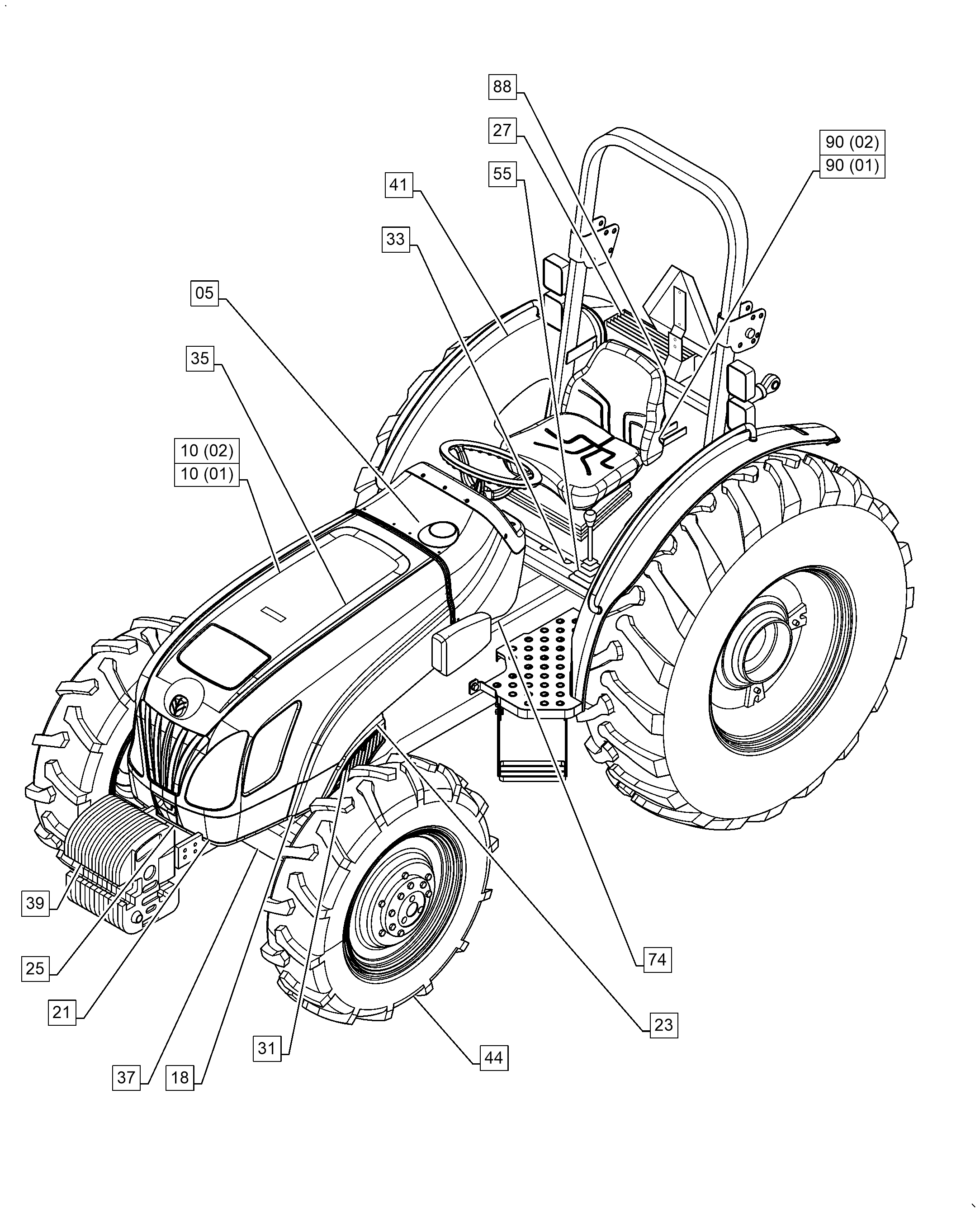 New Holland WORKMASTER 75 - TRACTOR - TREM 3A(06/10 - 01/16) Parts Diagrams