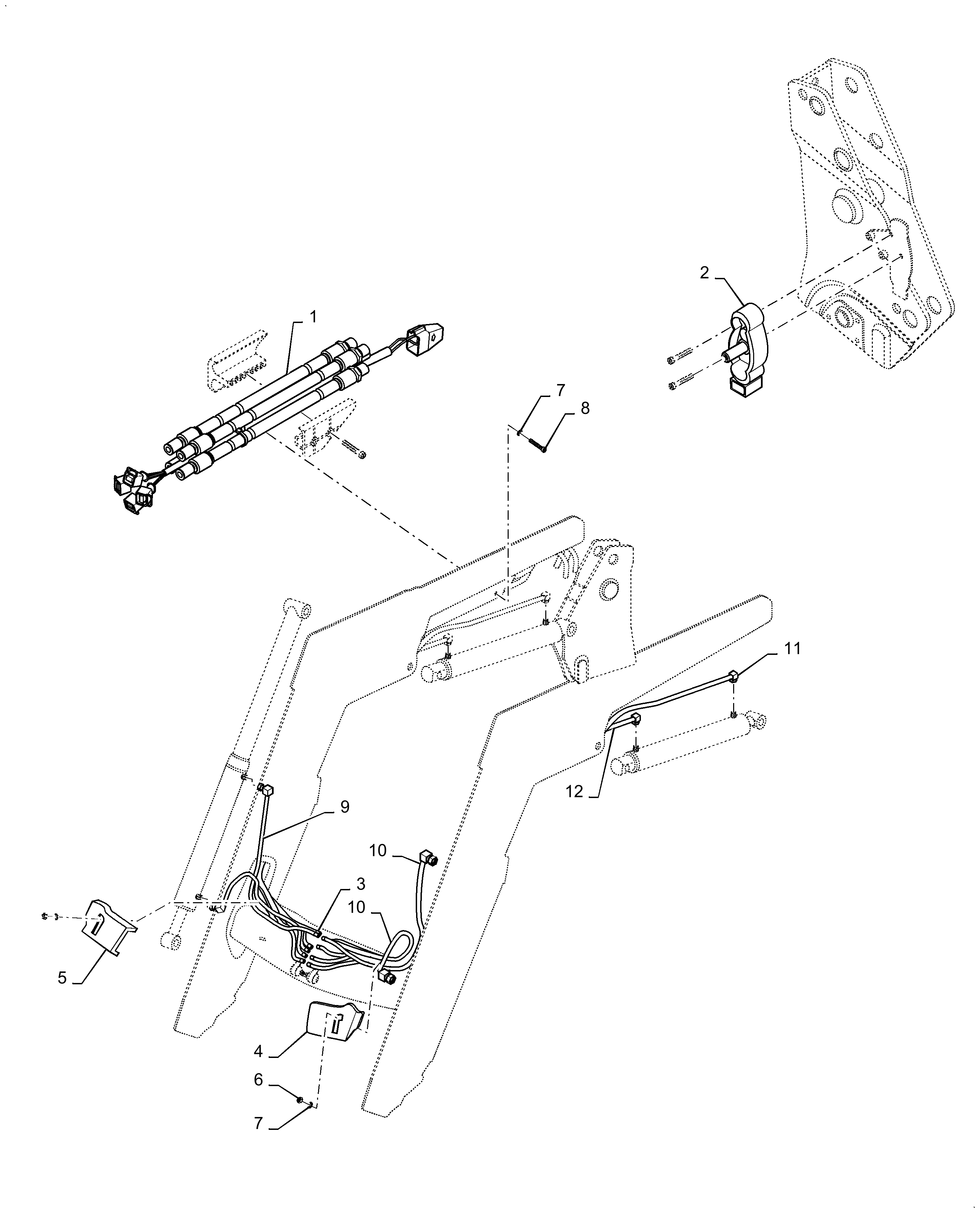 New Holland 855TL - FRONT END LOADER(11/11 - ) Parts Diagrams