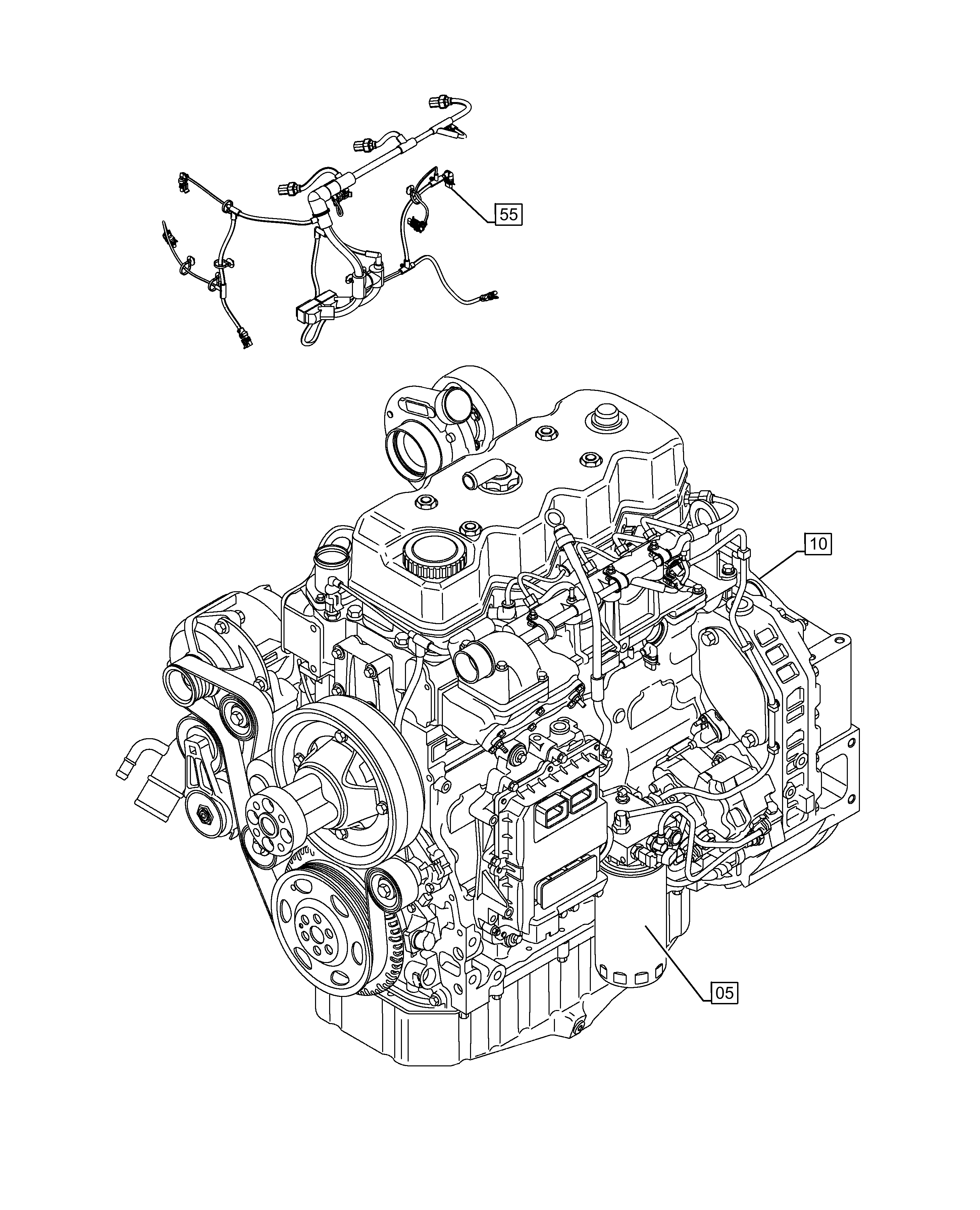 New Holland F4HFE413V B001 - ENGINE 5801910283 47444300 GRAPE HARVESTER ...