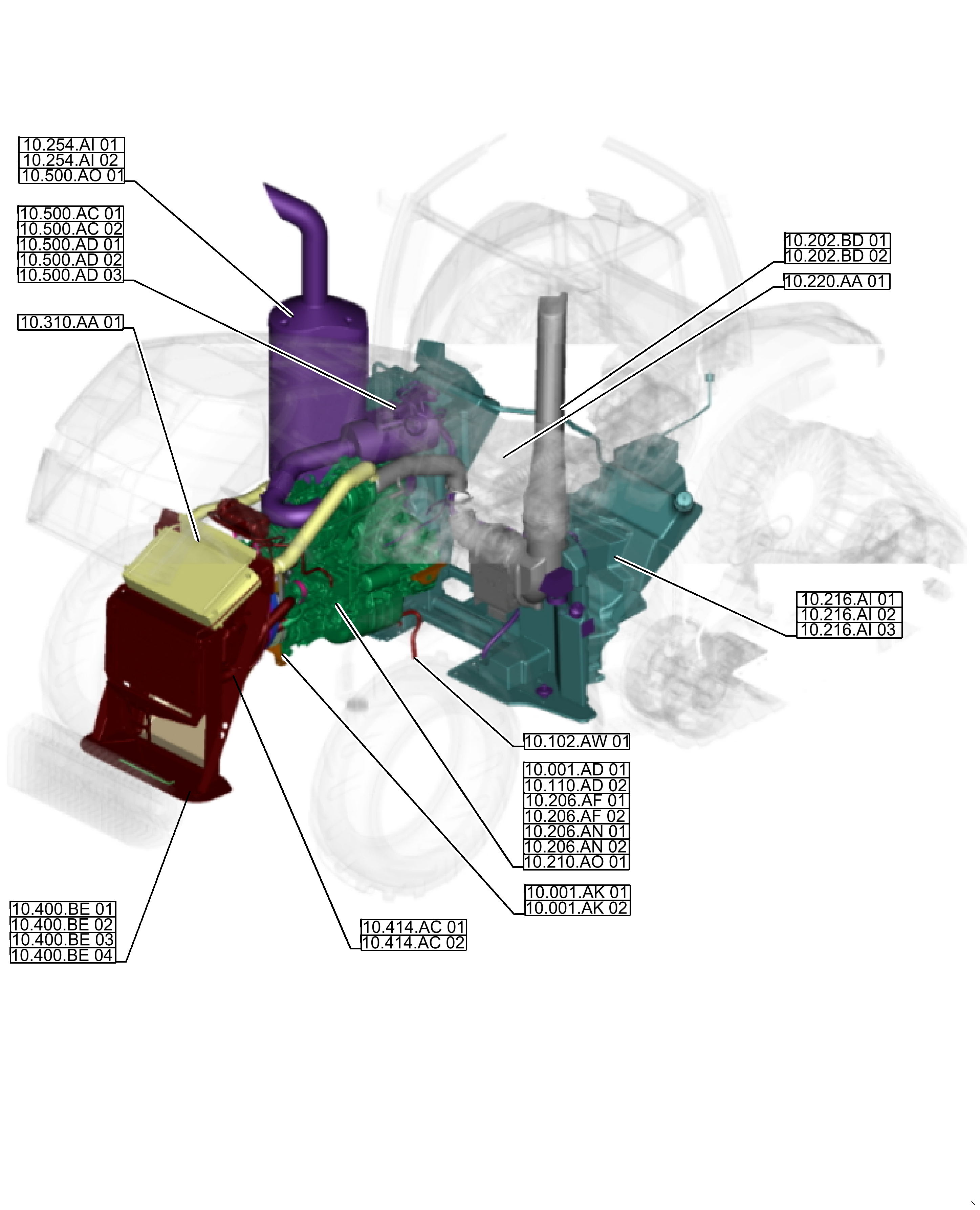 New Holland T8.380 - SMARTTRAX TRACTOR - TIER 4B PST(10/14 - ) Parts ...