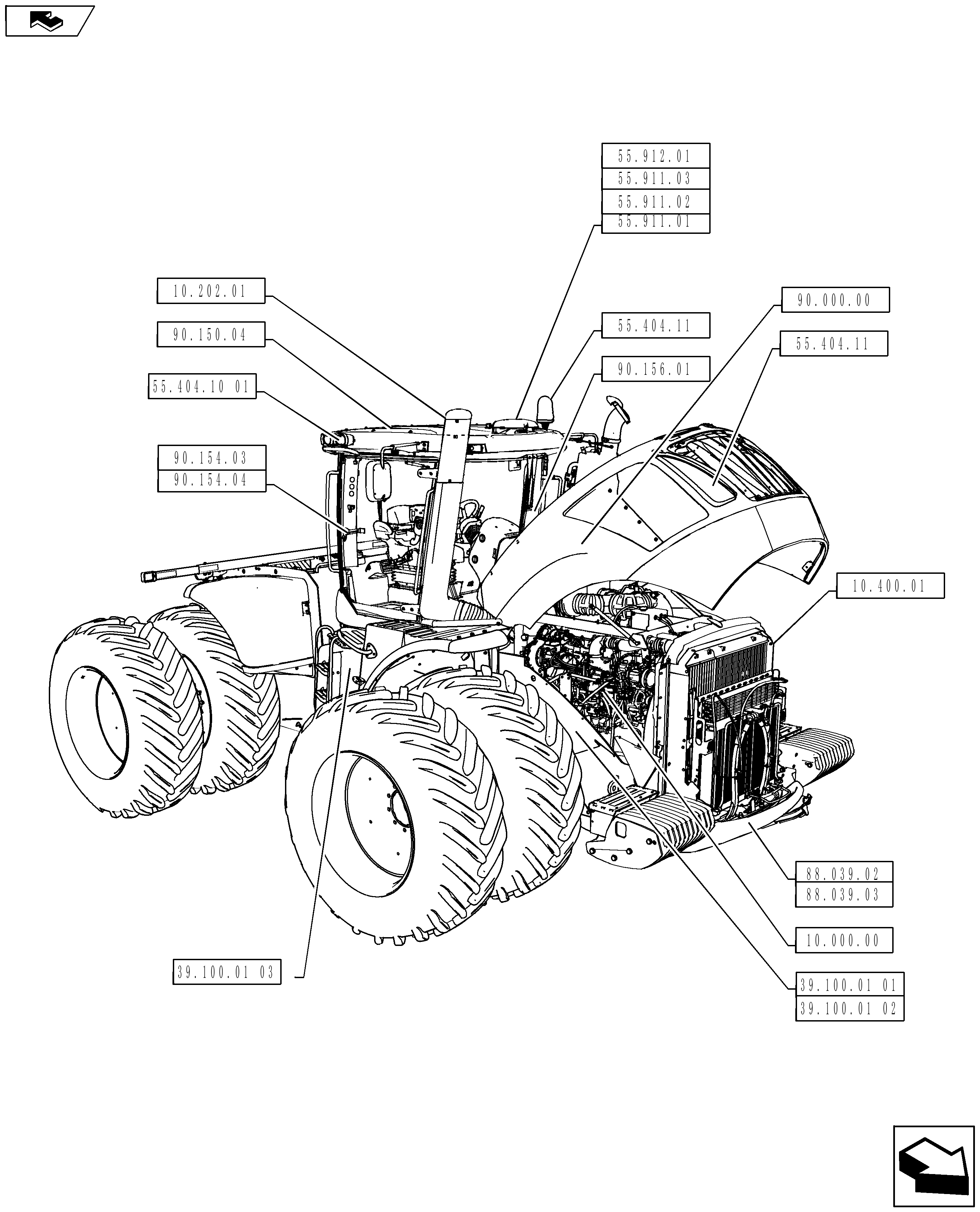 New Holland T9.450 - TRACTOR(02/11 - 12/14) Parts Diagrams