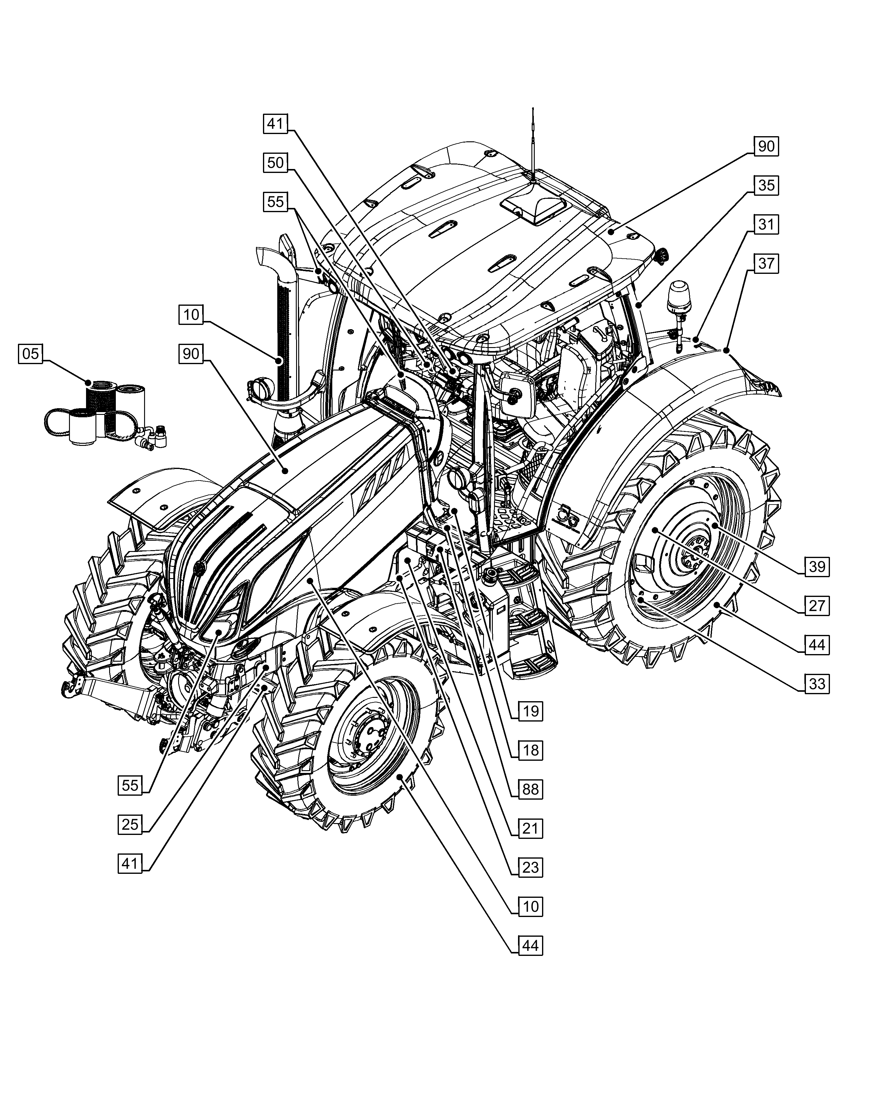 New Holland T6.125 - TRACTOR - TIER 4B(03/15 - 10/17) Parts Diagrams