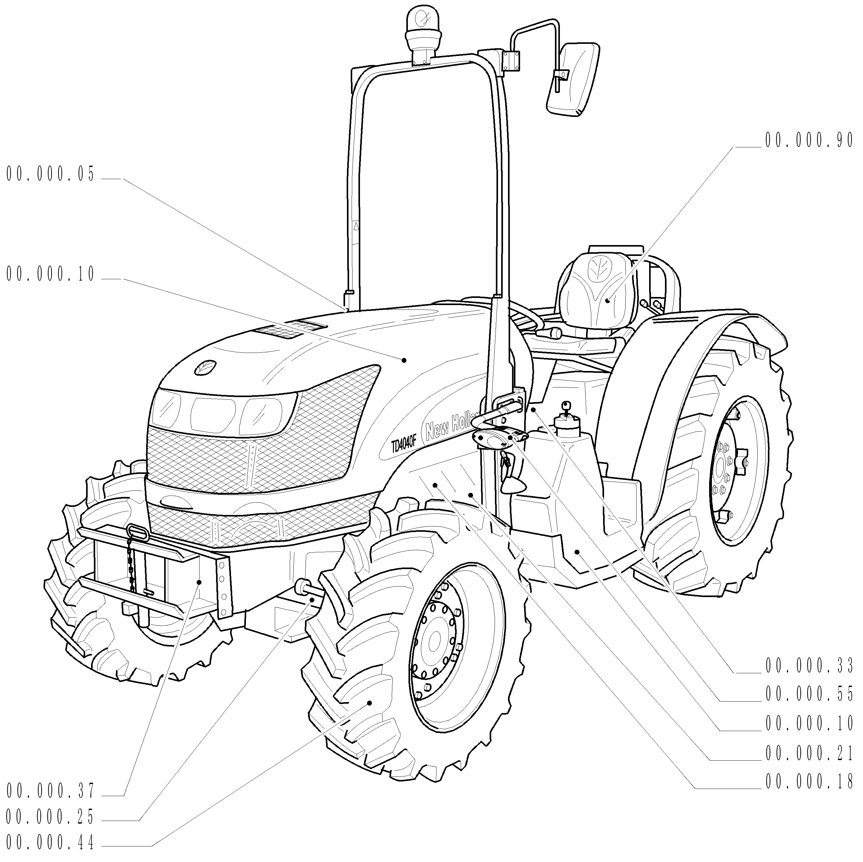 New Holland TD4040F - TRACTOR(09/09 - 12/13) Parts Diagrams