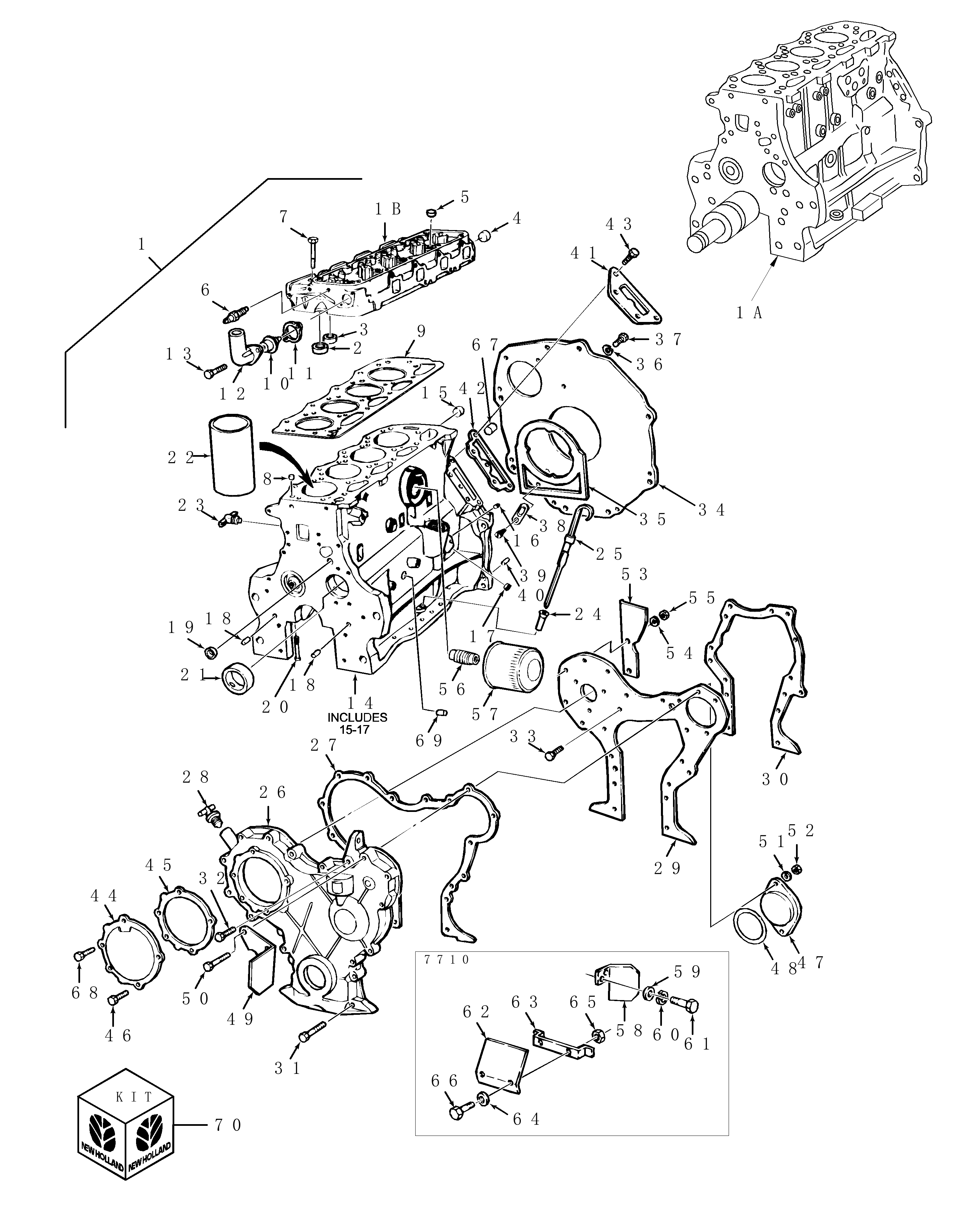 New Holland 6610 - 4 CYL AG TRACTOR 10 SERIES(01/81 - 12/93) Parts Diagrams