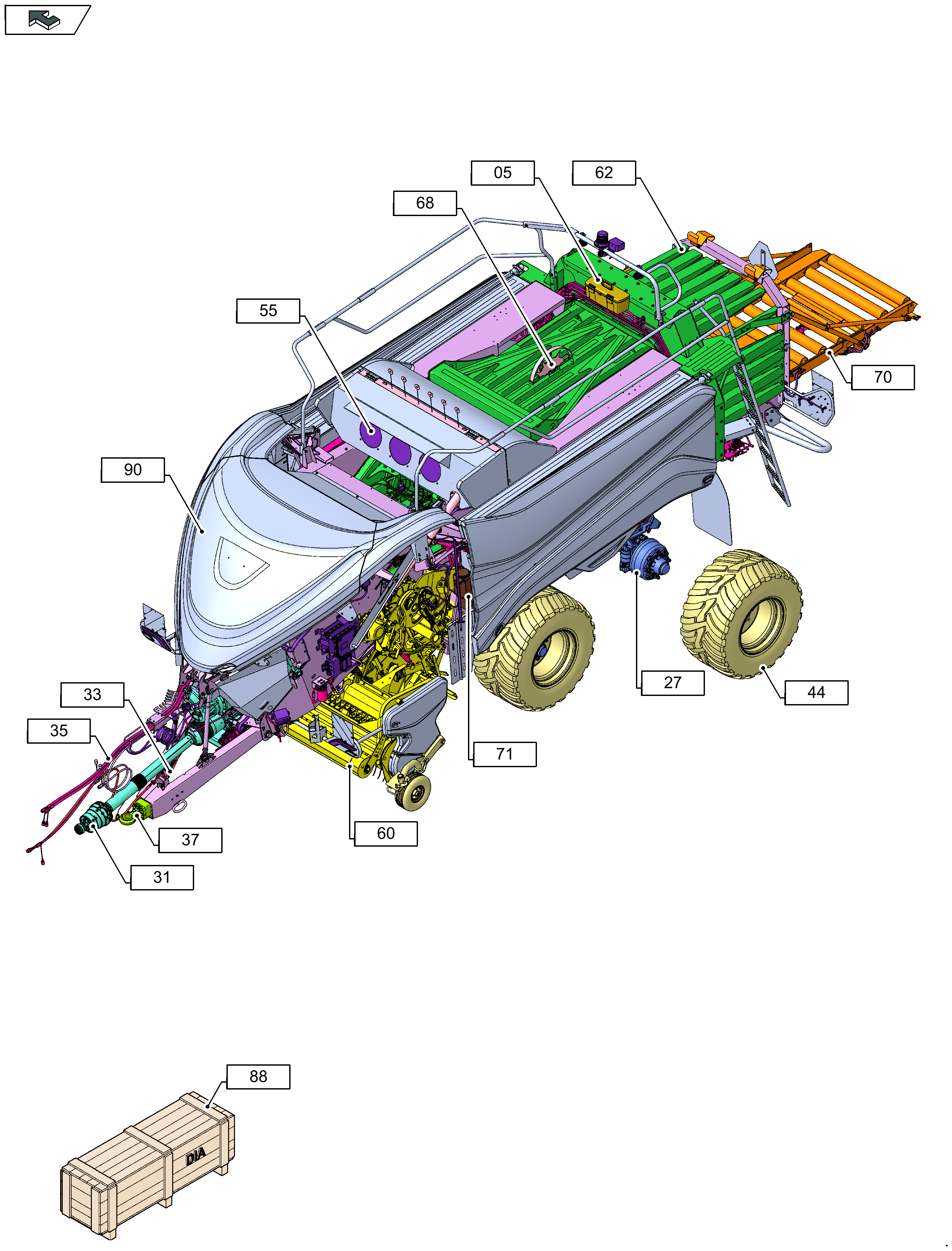 New Holland BIGBALER 340P HD Packer - High Density 10/21 Parts Diagrams