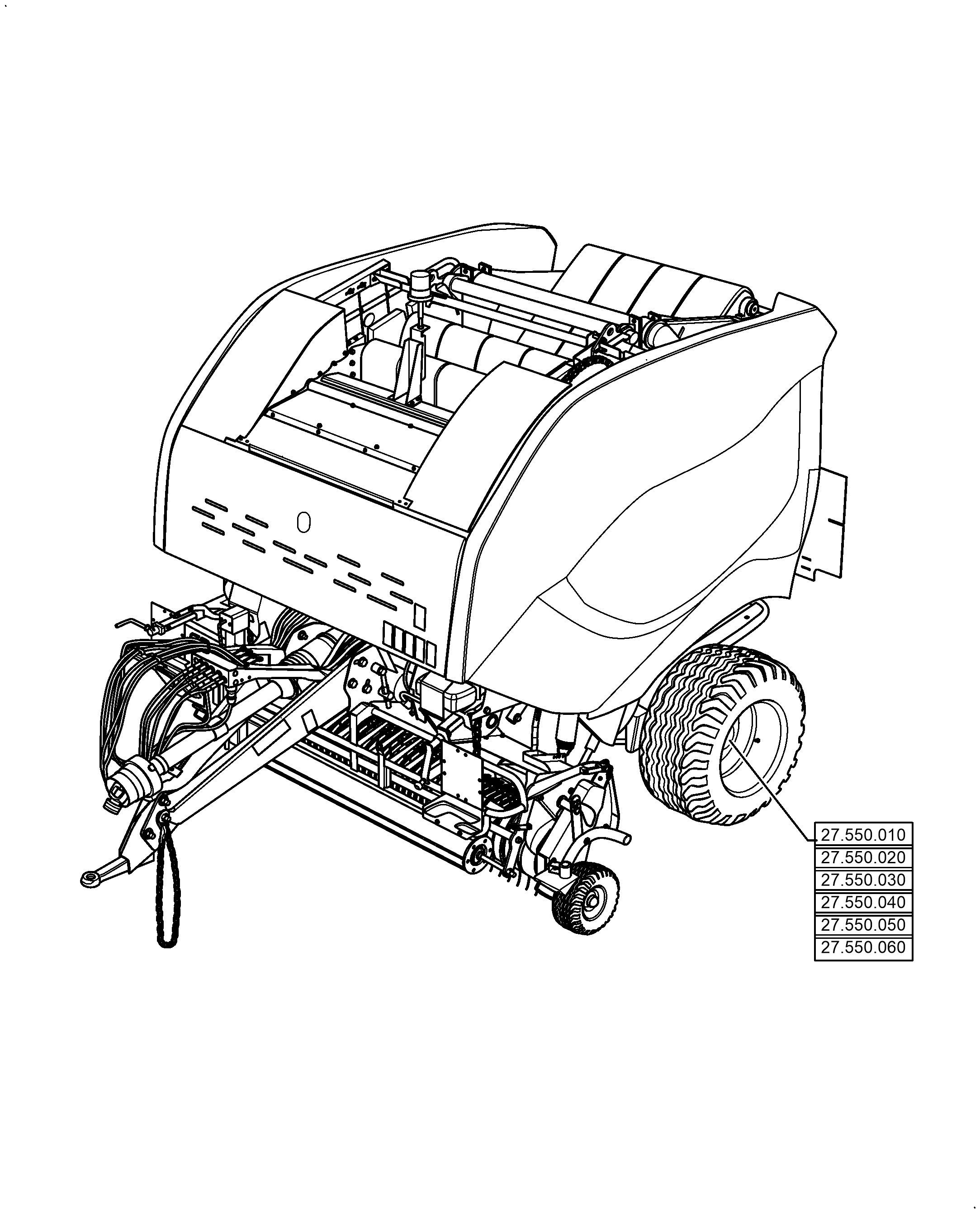 New Holland PRO-BELT 190 ROTOR CUTTER 25 KNIFE 11/21 Parts Diagrams
