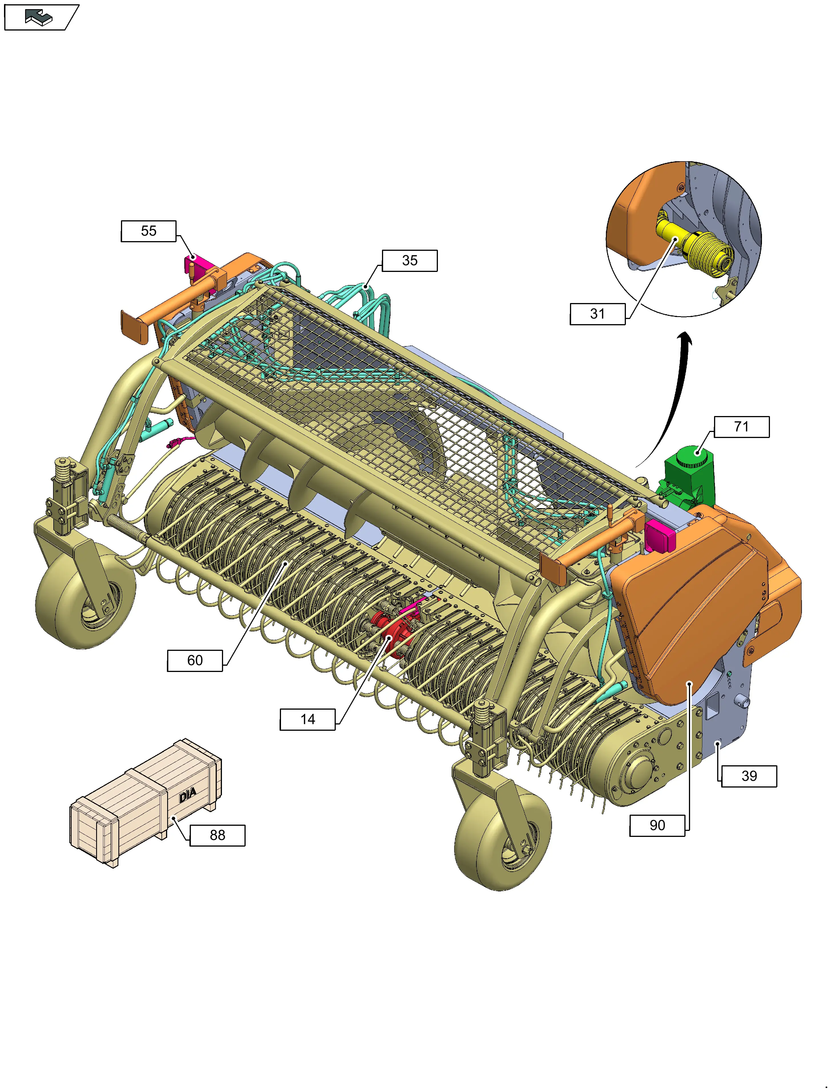 New Holland 380FP A SP FORAGE PICK-UP HEAD - HP PADDLES 10/21 10/24 ...