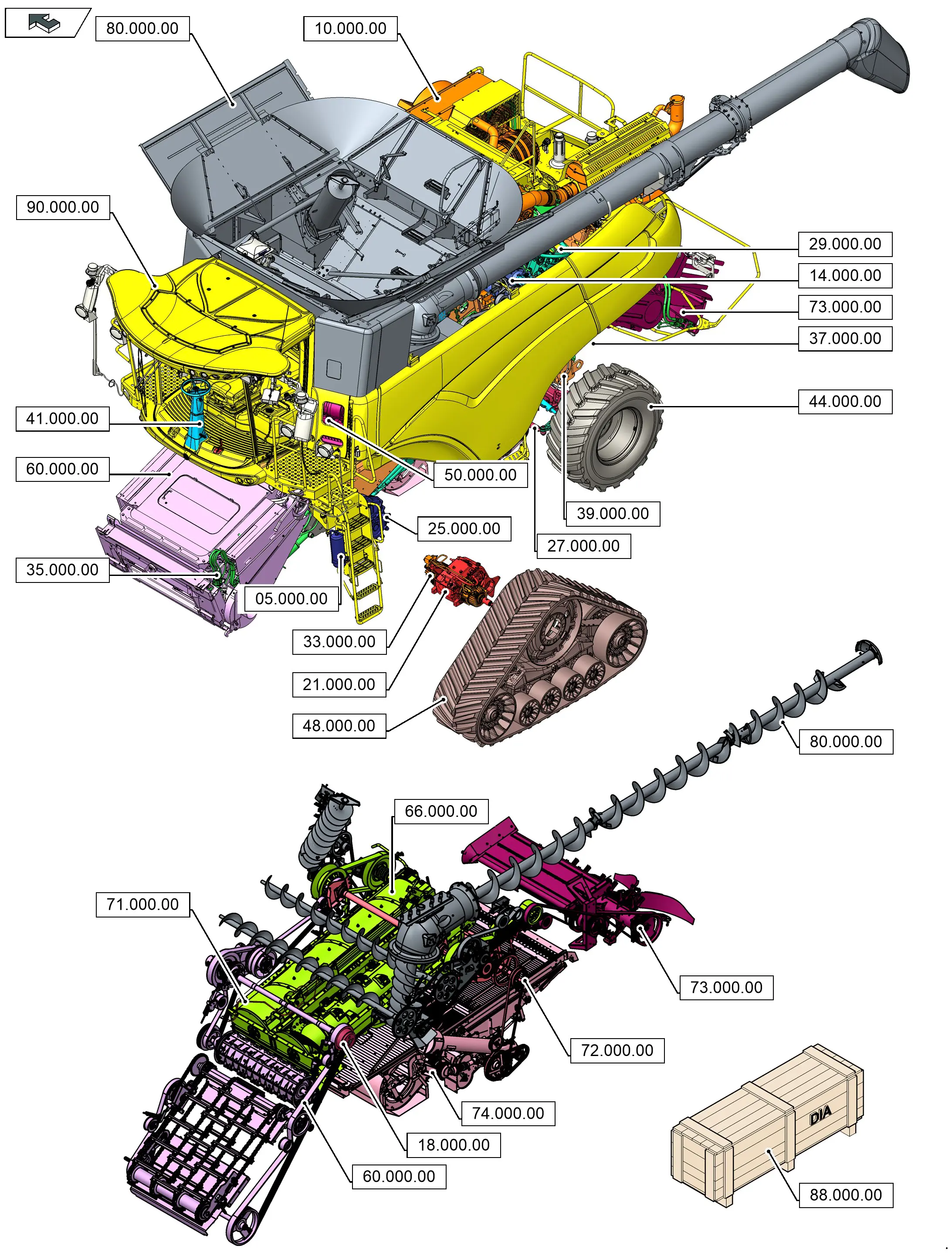 New Holland CR10.90 .A5 REVELATION COMBINE - TIER 5 (NAFTA) 10/21 Parts ...