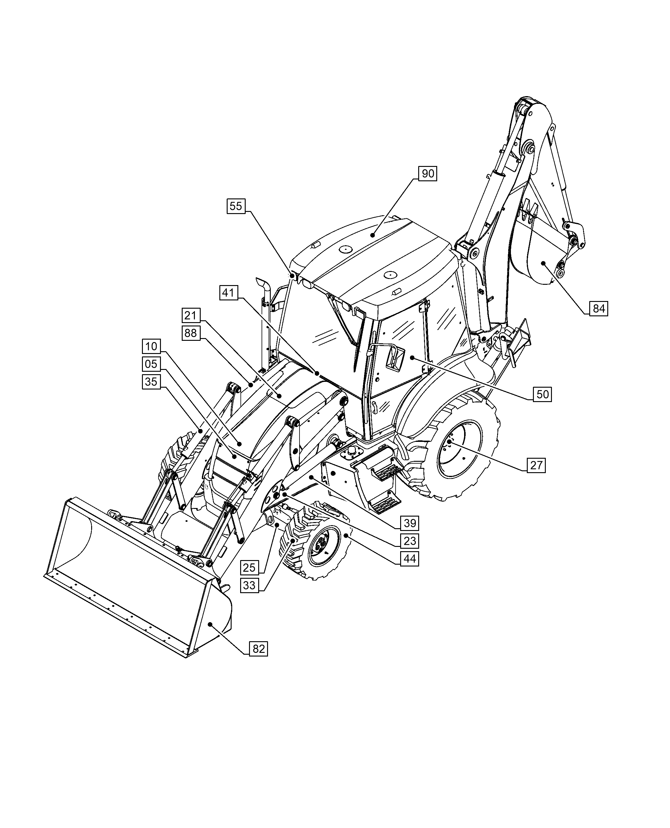 New Holland B95D BACKHOE LOADER, CENTER PIVOT, STRAIGHT LOADER ARM, 2WD ...