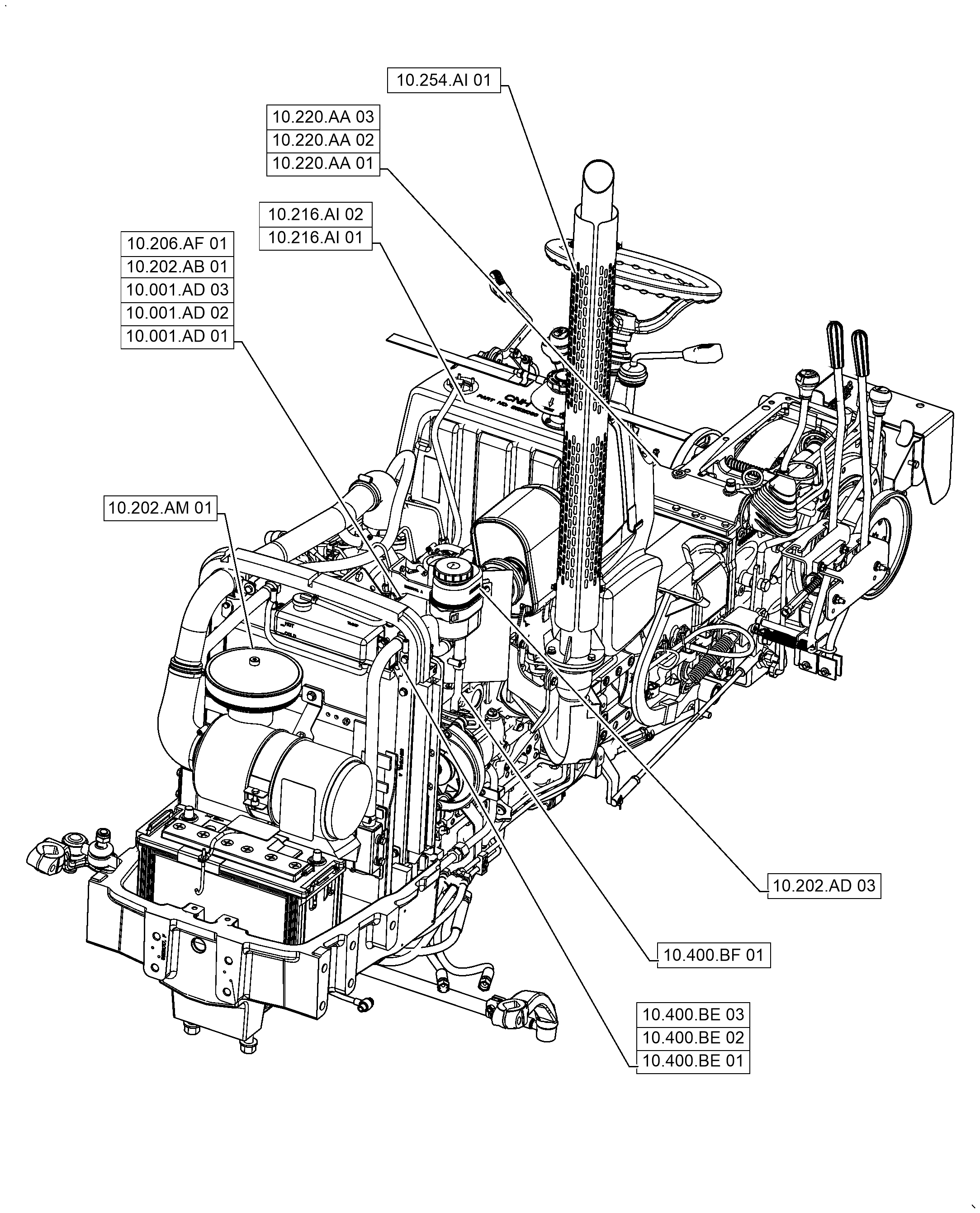 New Holland 4710 EXCEL TRACTOR - TIER 2 01/20 Parts Diagrams