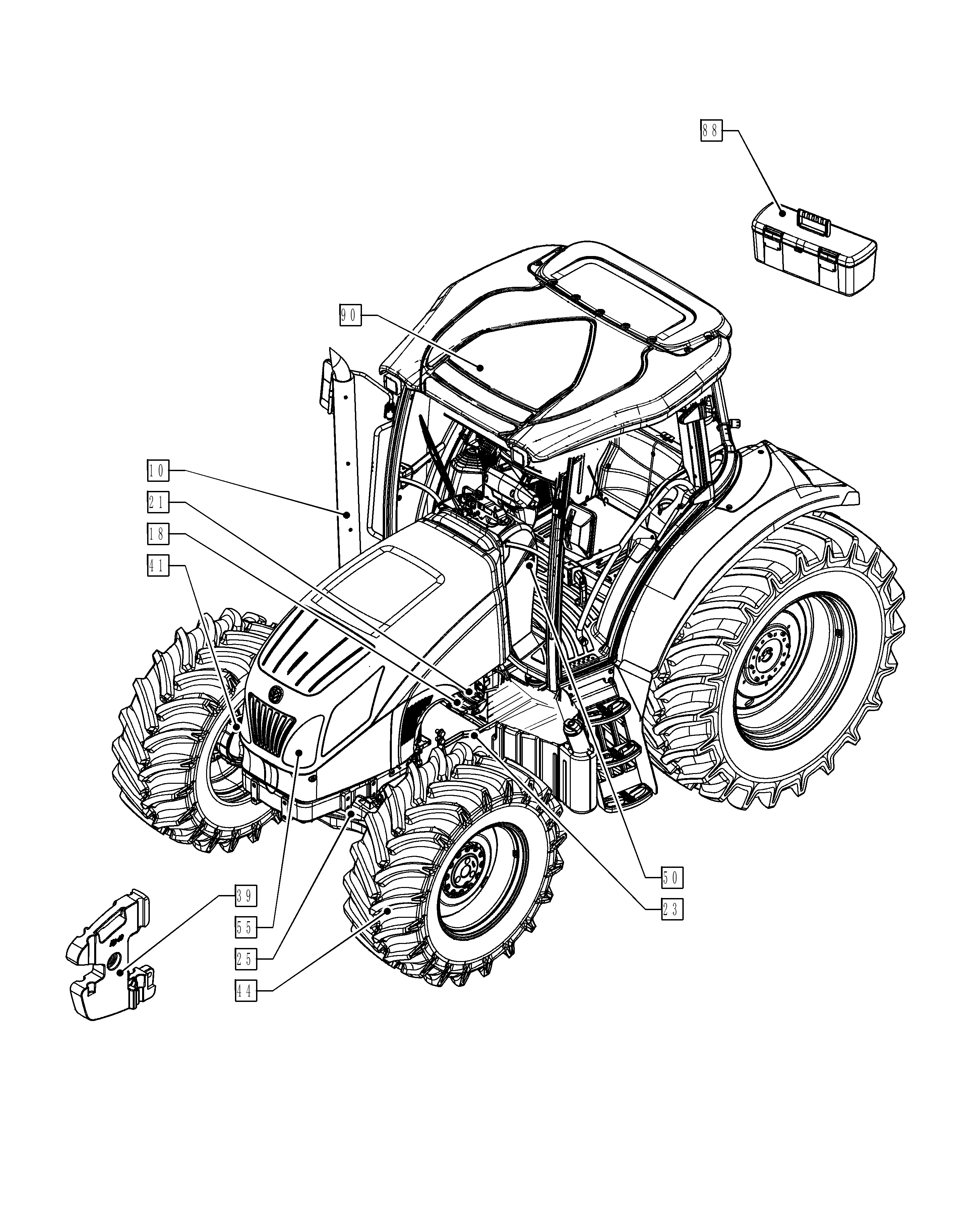 New Holland TD5.90 TRACTOR - TIER 3A 01/11 Parts Diagrams
