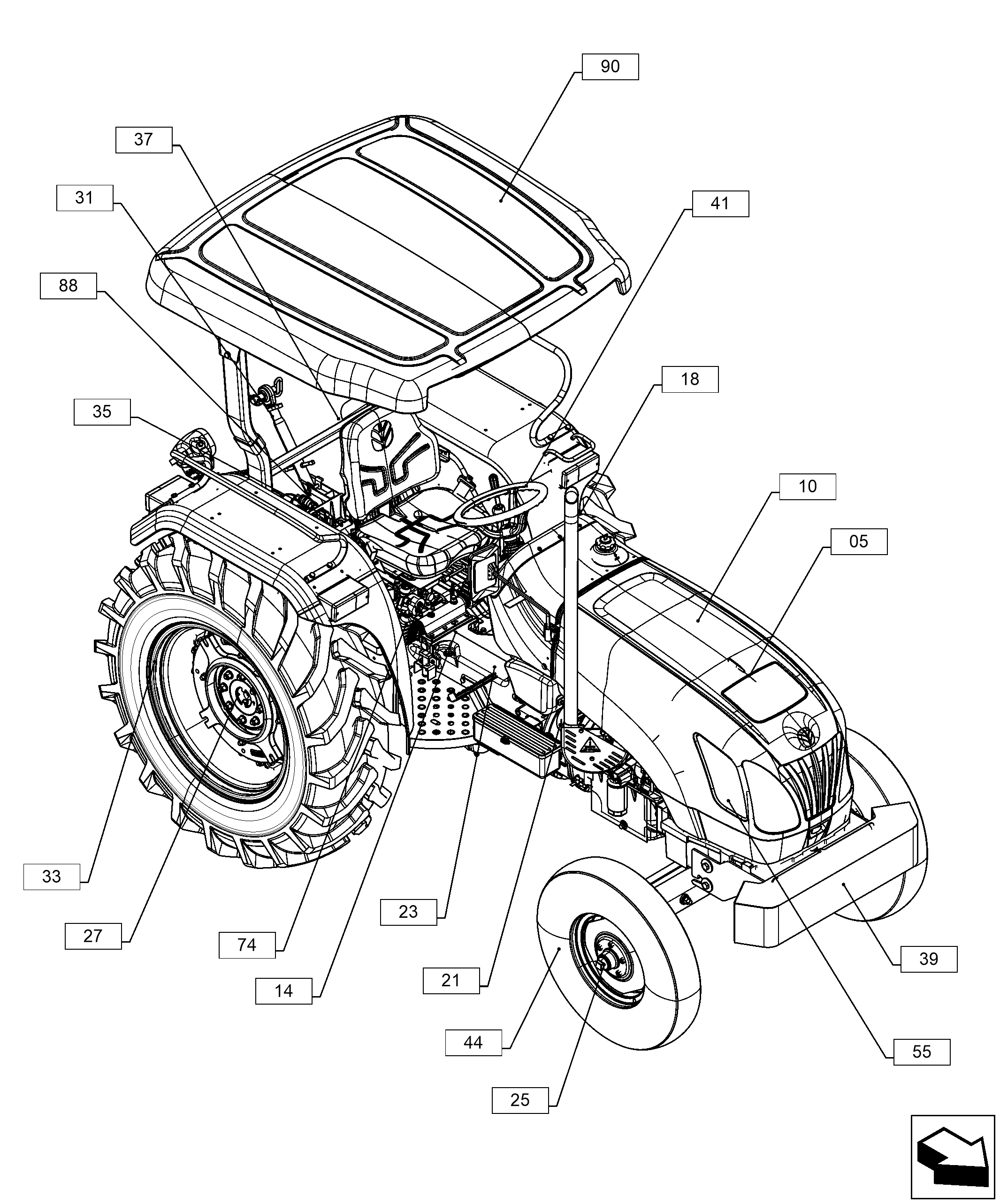 New Holland TT3.35 TRACTOR - TREM 3A 08/18 Parts Diagrams