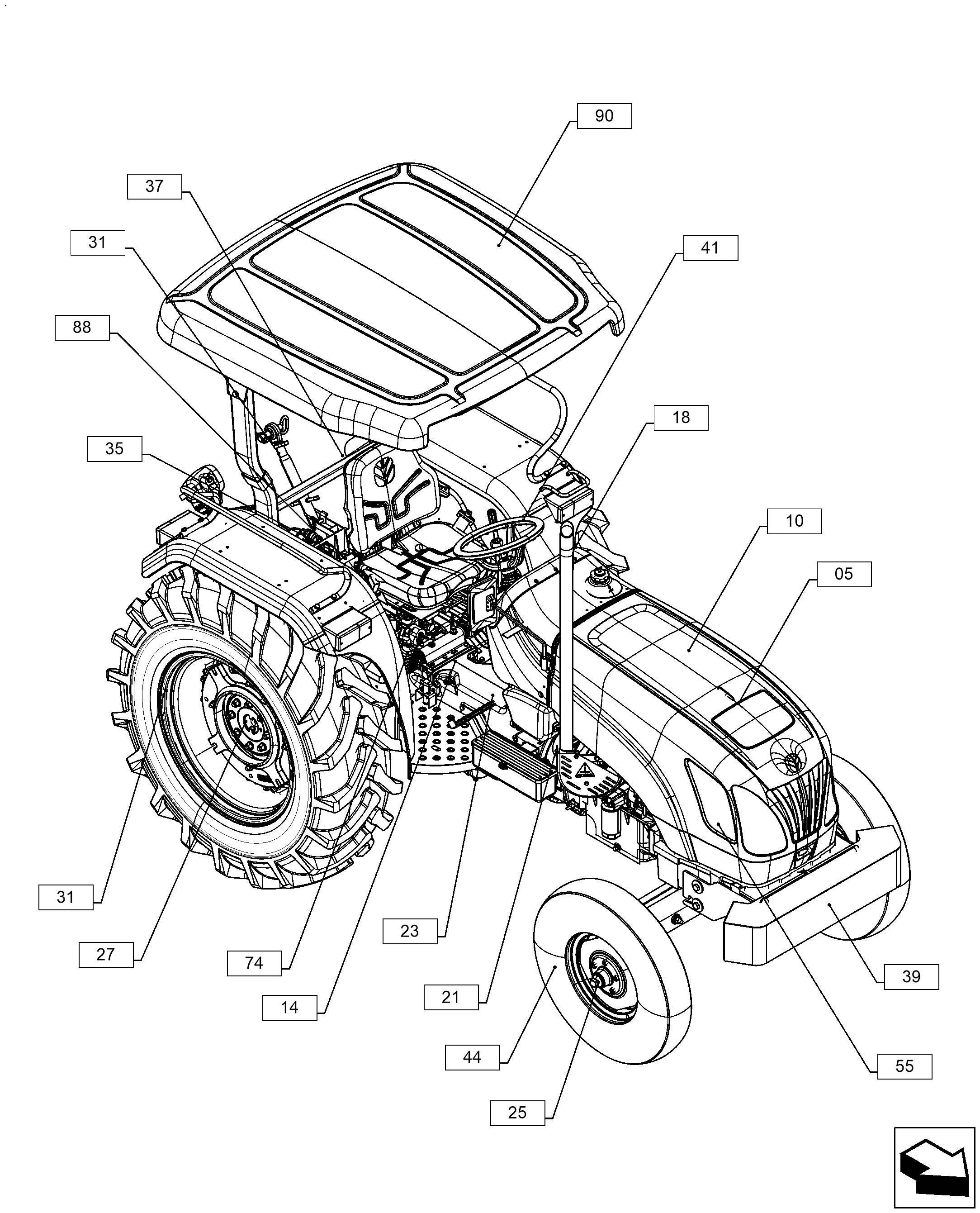 New Holland TT3.40 TRACTOR - TREM 3A 08/18 Parts Diagrams