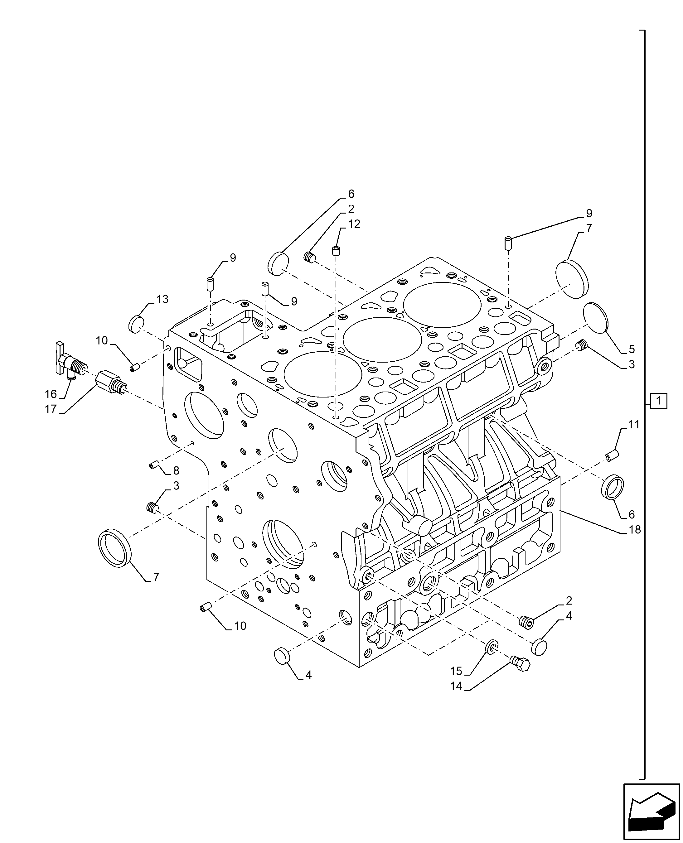 New Holland D1703 M-DI-E4B-ITC-1 ENGINE STAGE V - KUBOTA 04/23 Parts Diagrams