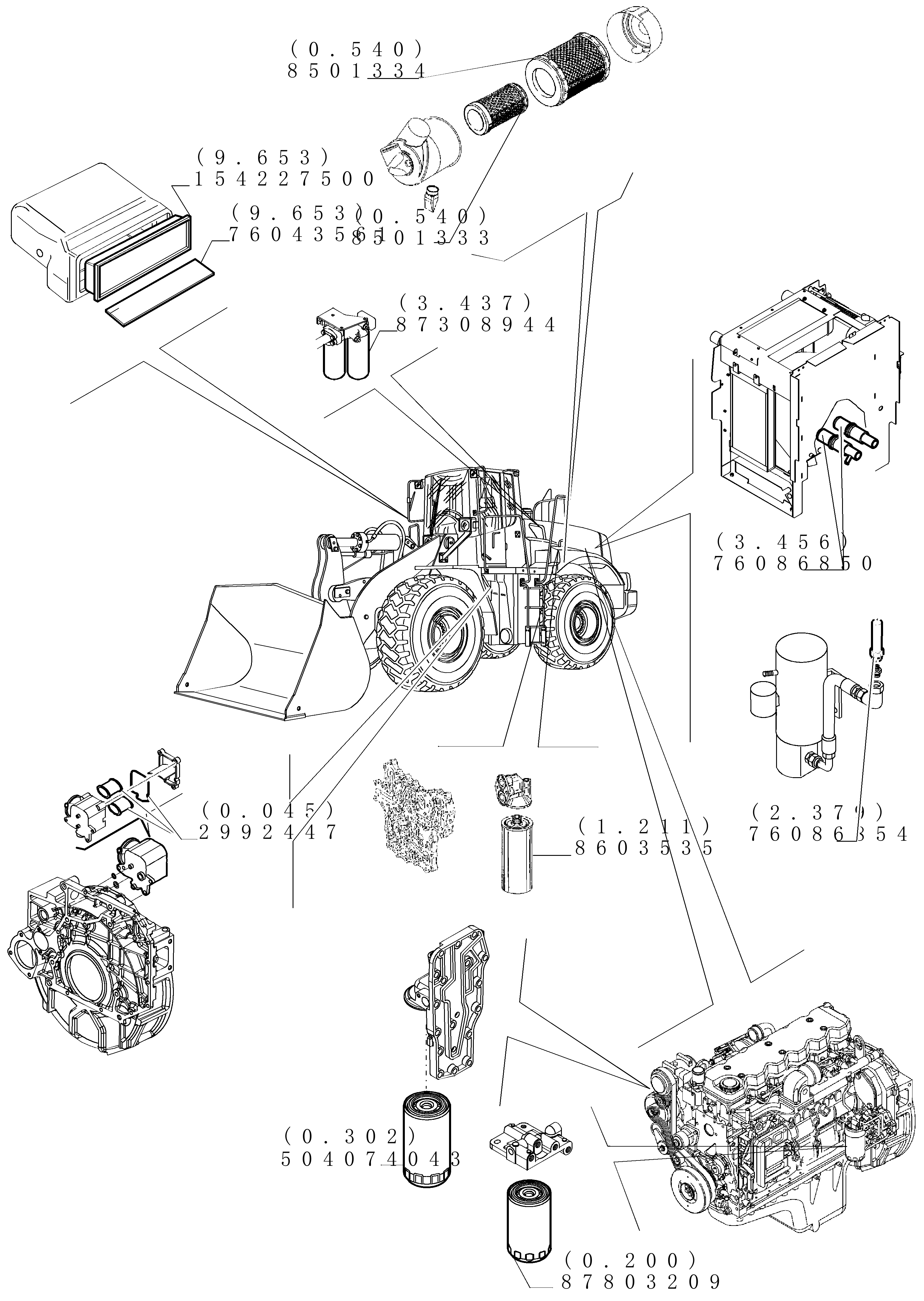 New Holland W170TC WHEEL LOADER 01/05 11/10 Parts Diagrams
