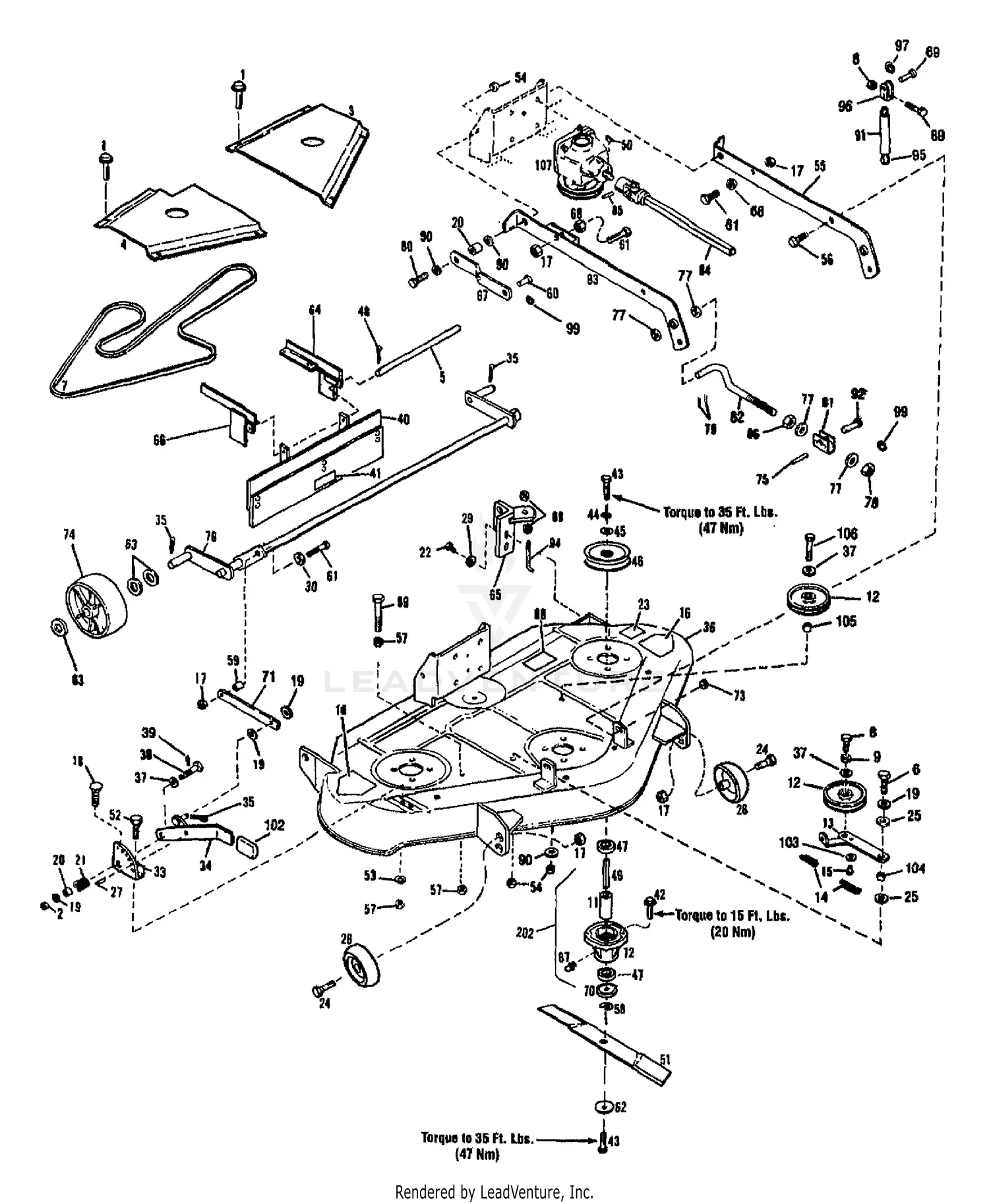 Troy-Bilt 14030 48" R.D. CENTER MOUNT MOWER (S/N 140300100101) Parts ...