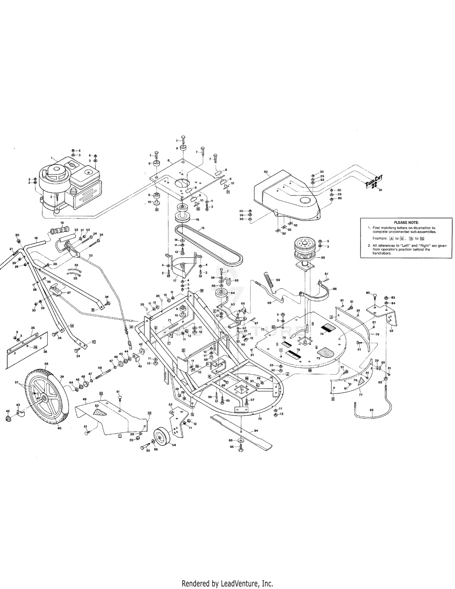 Troy-Bilt 4998 TUFF CUT I 5HP-22" Push RS TUFF CUT I 5HP-22" Push RS ...