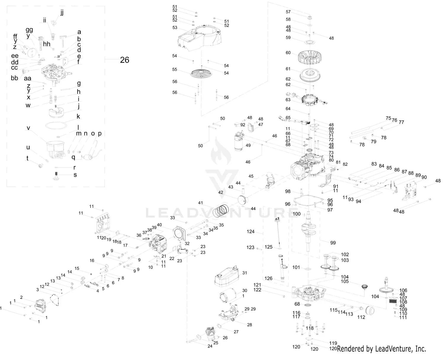 Troy-Bilt 4X90HUA 547cc Engine Parts Diagrams